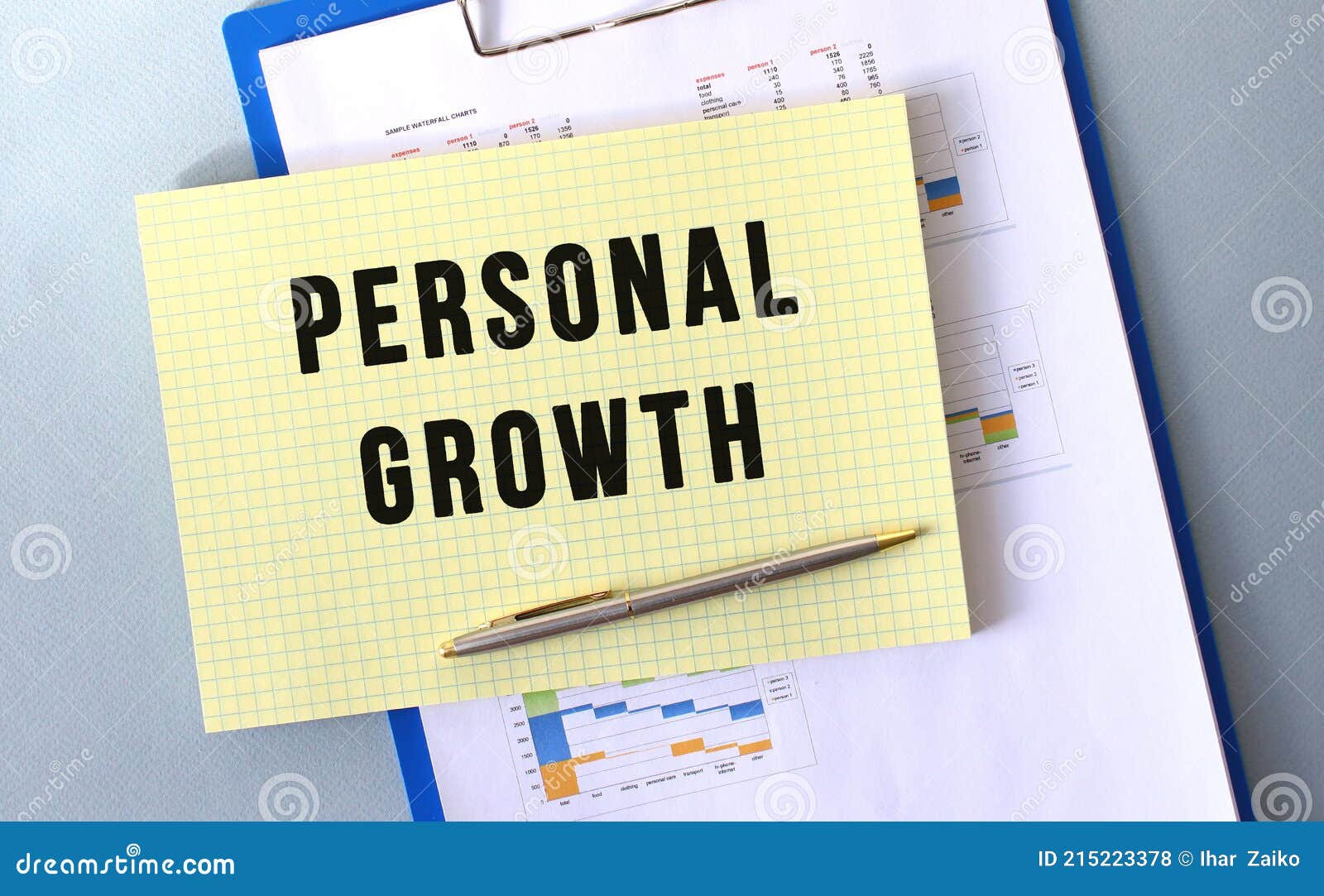 PERSONAL GROWTH Text Written on Notepad with Pencil. Notepad on a ...