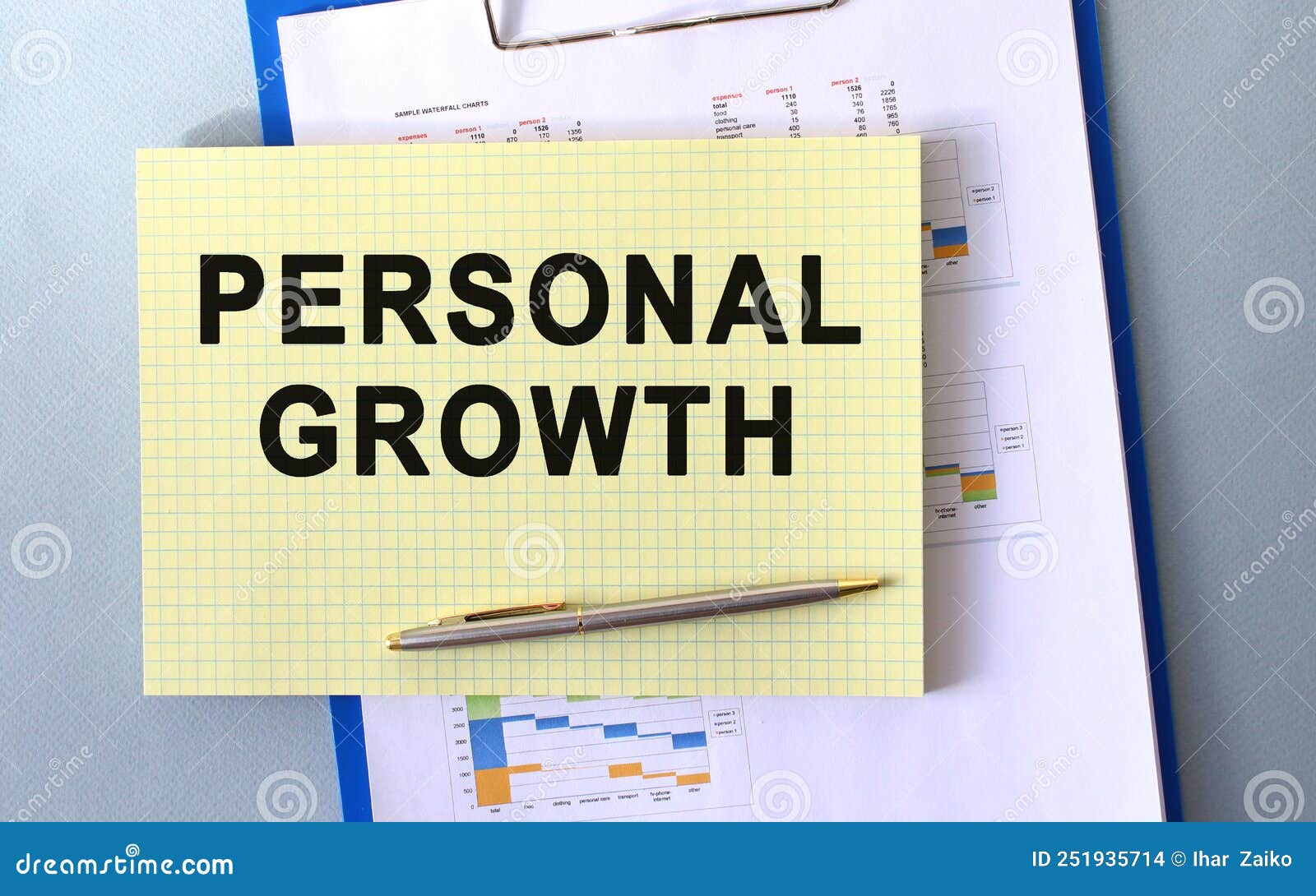 PERSONAL GROWTH Text Written on Notepad with Pencil. Notepad on a ...
