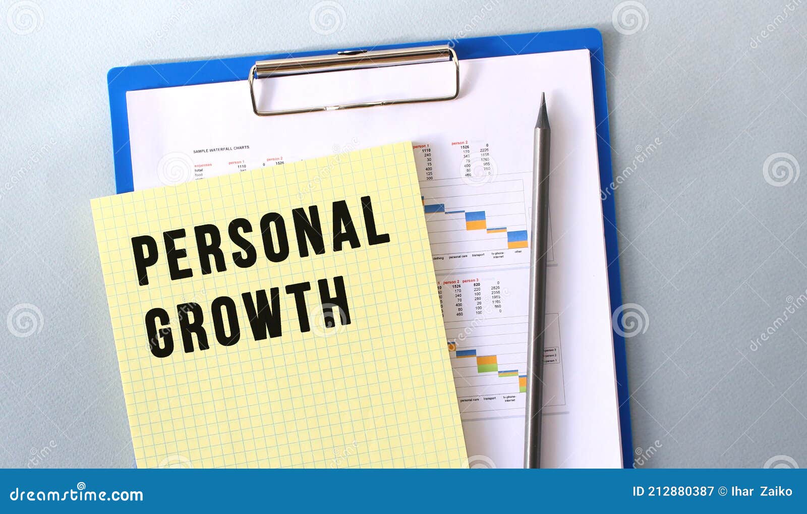 PERSONAL GROWTH Text Written on Notepad with Pencil. Notepad on a ...