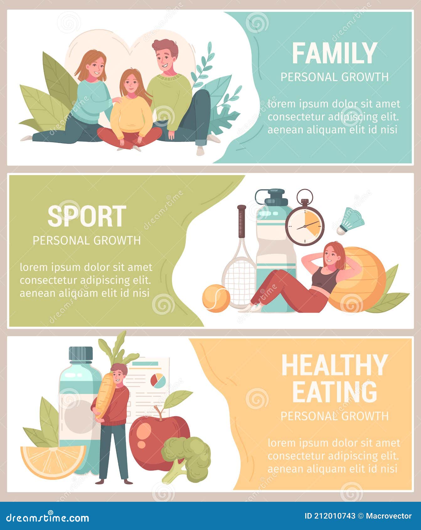 Personal Growth Tips Banners Stock Vector - Illustration of motivation ...