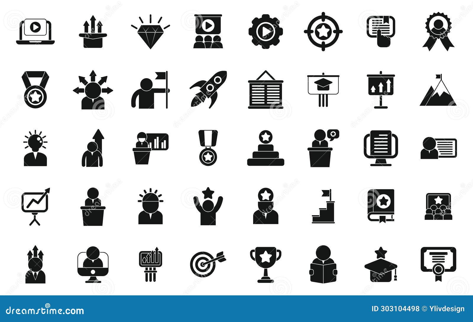 Personal Growth Training Icons Set Simple Vector. Self Development ...
