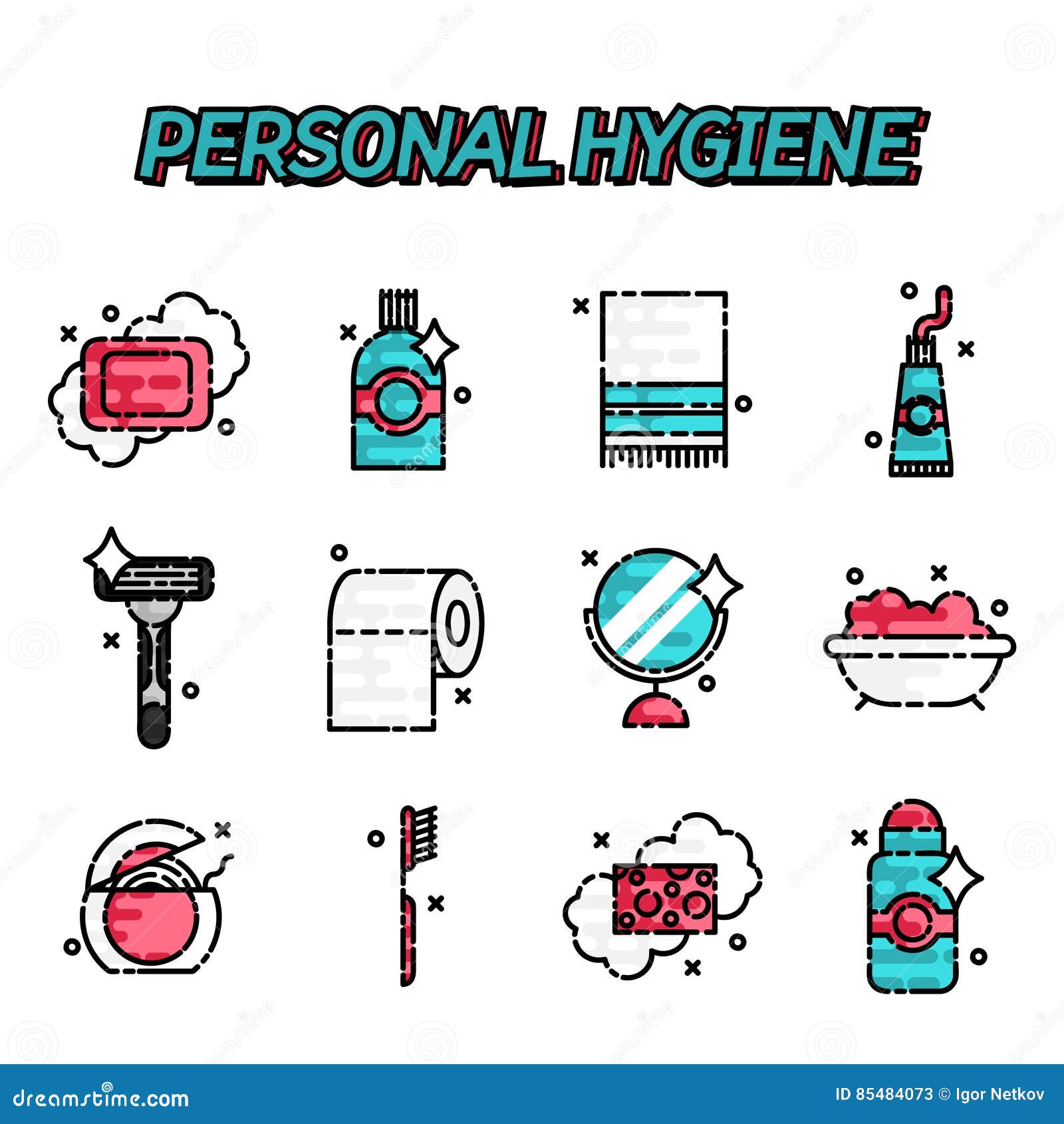 Personal Hygiene Flat Icons Set Stock Vector - Illustration of floss ... Personal Hygiene Flat Icons Set Stock Vector - Illustration of floss ...