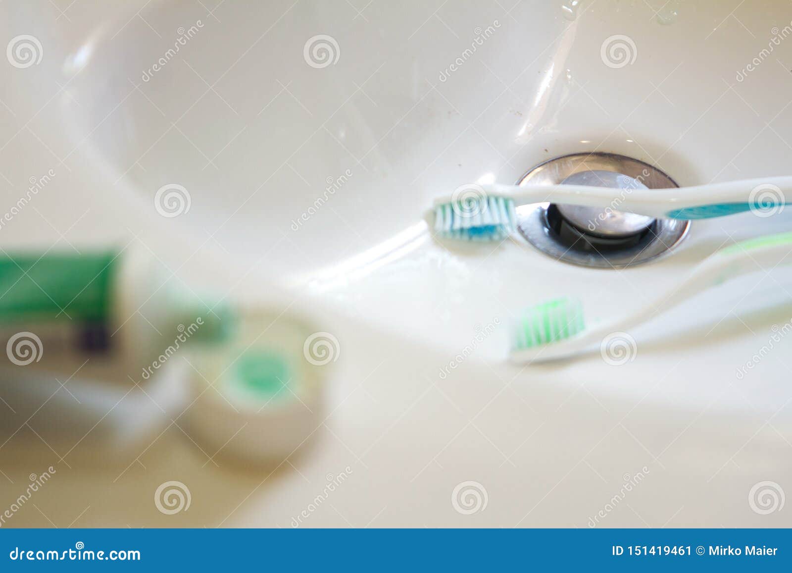 Personal Hygiene with Hands Squeezing Toothpaste on the Toothbrush ...