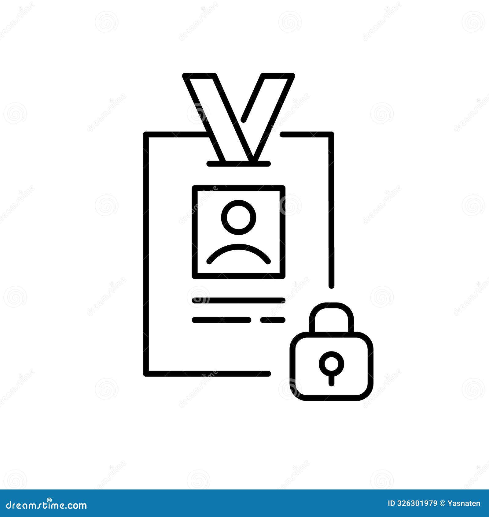 Personal Id Badge with Picture and Lock. Authorized Access and Secure ...
