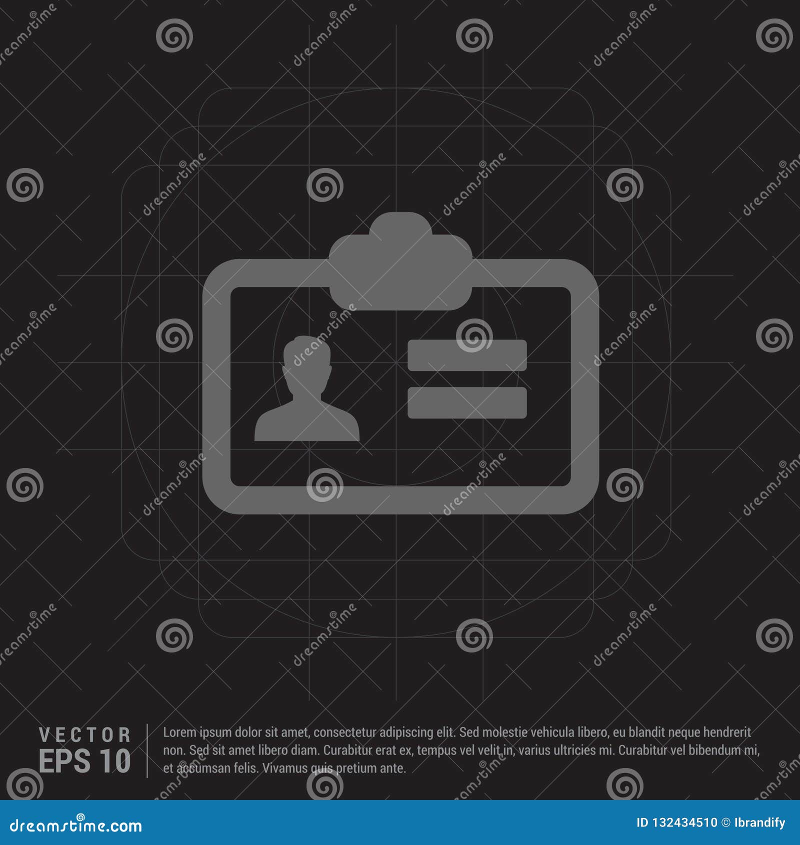 Personal ID Card Icon stock vector. Illustration of logo - 132434510