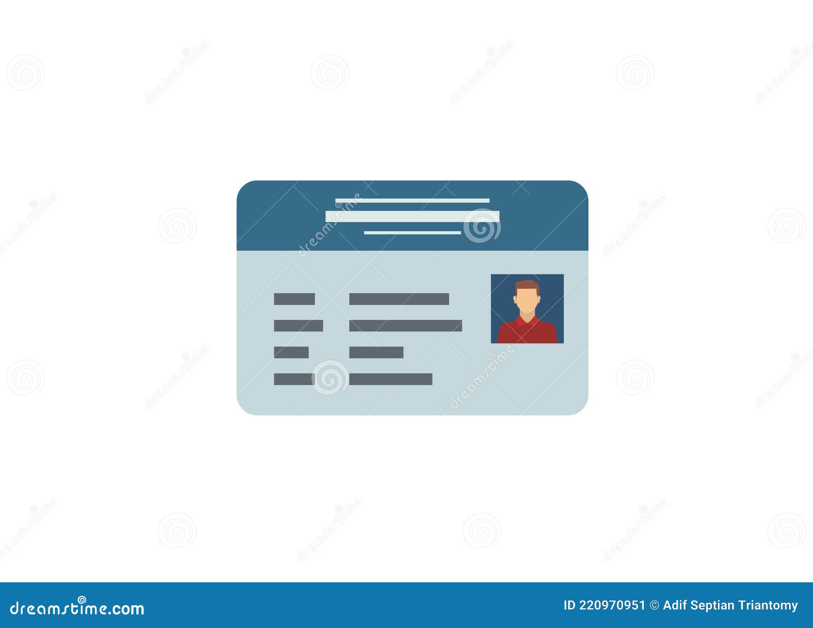 Personal Identity Card. Simple Flat Illustration. Stock Vector ...
