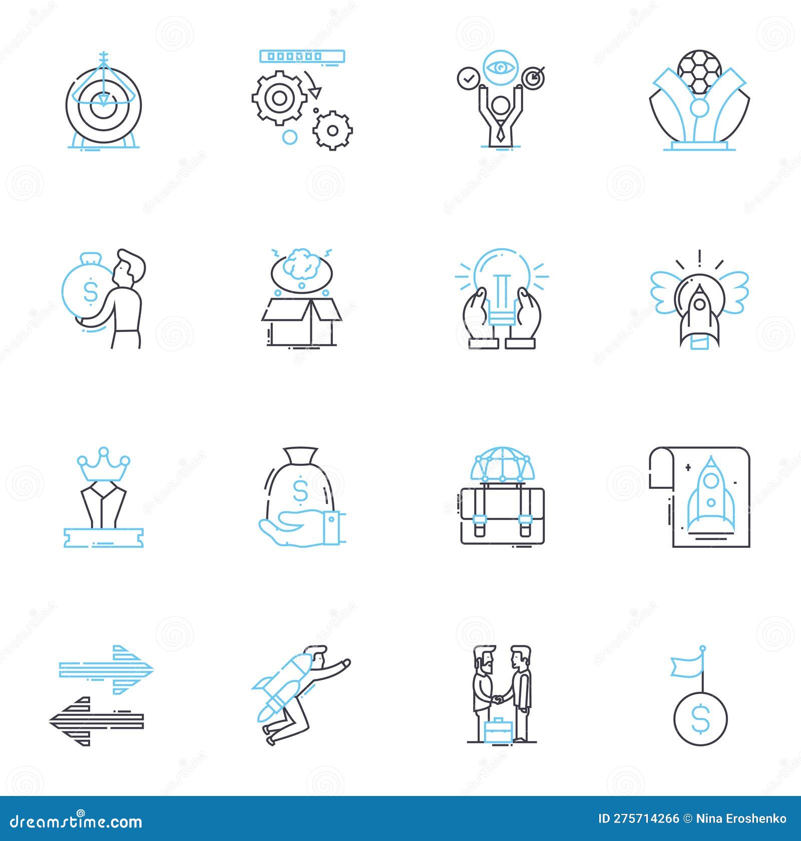 Personal Improvement Linear Icons Set. Progress, Growth, Development ...