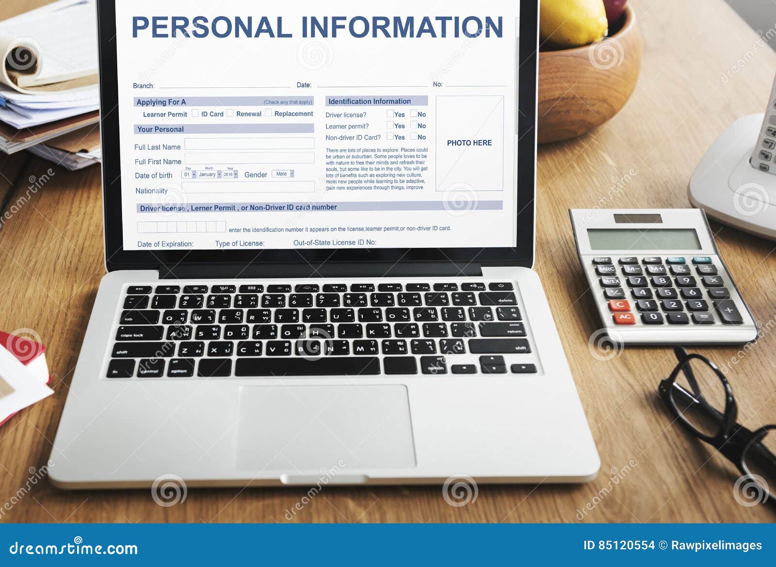 Personal Information Appilcation Identity Private Concept Stock Photo ...