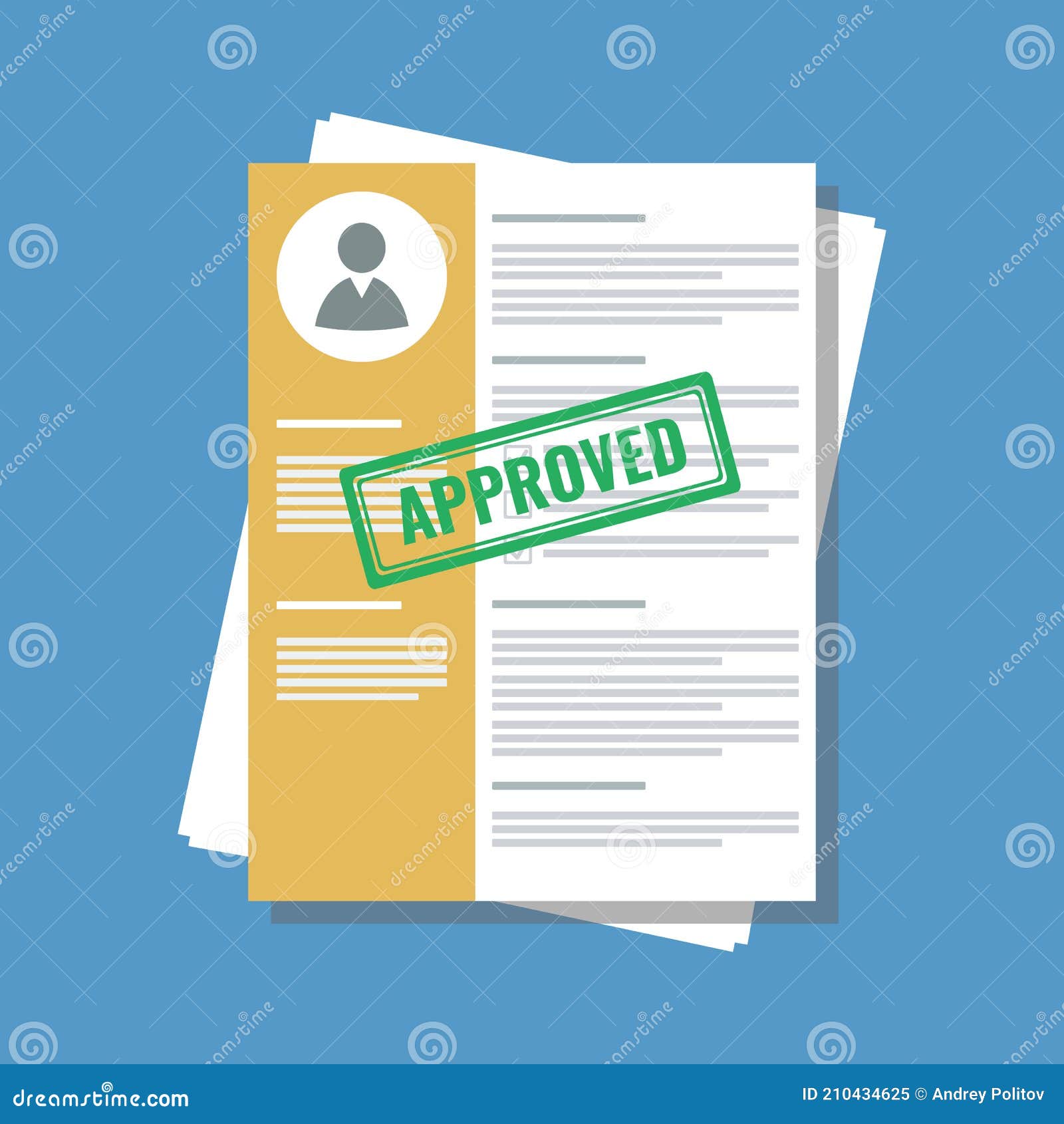 Personal Application Form with Stamp Approved Stock Vector ...