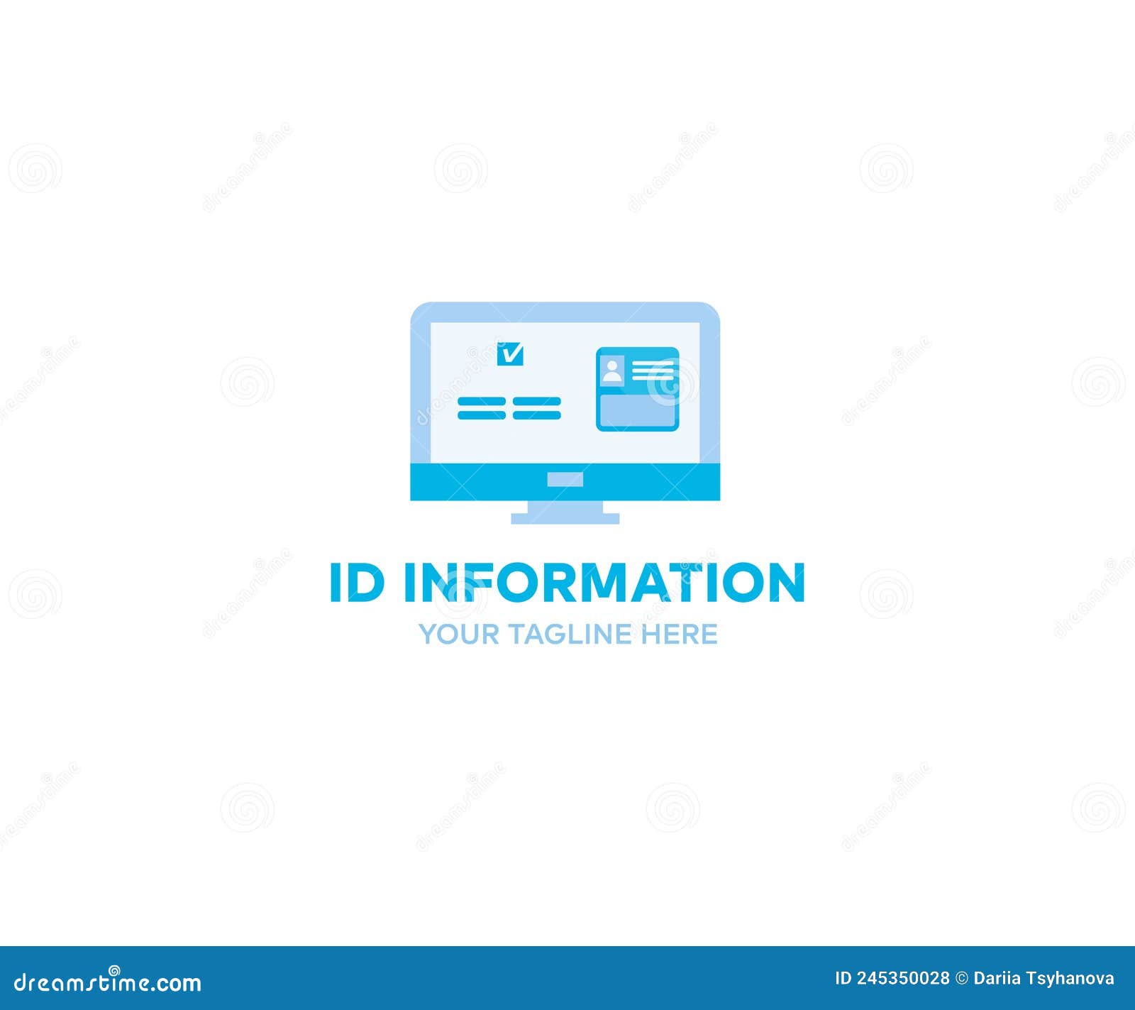 Personal Information Card, Computer Screen Logo Design. Identification ...