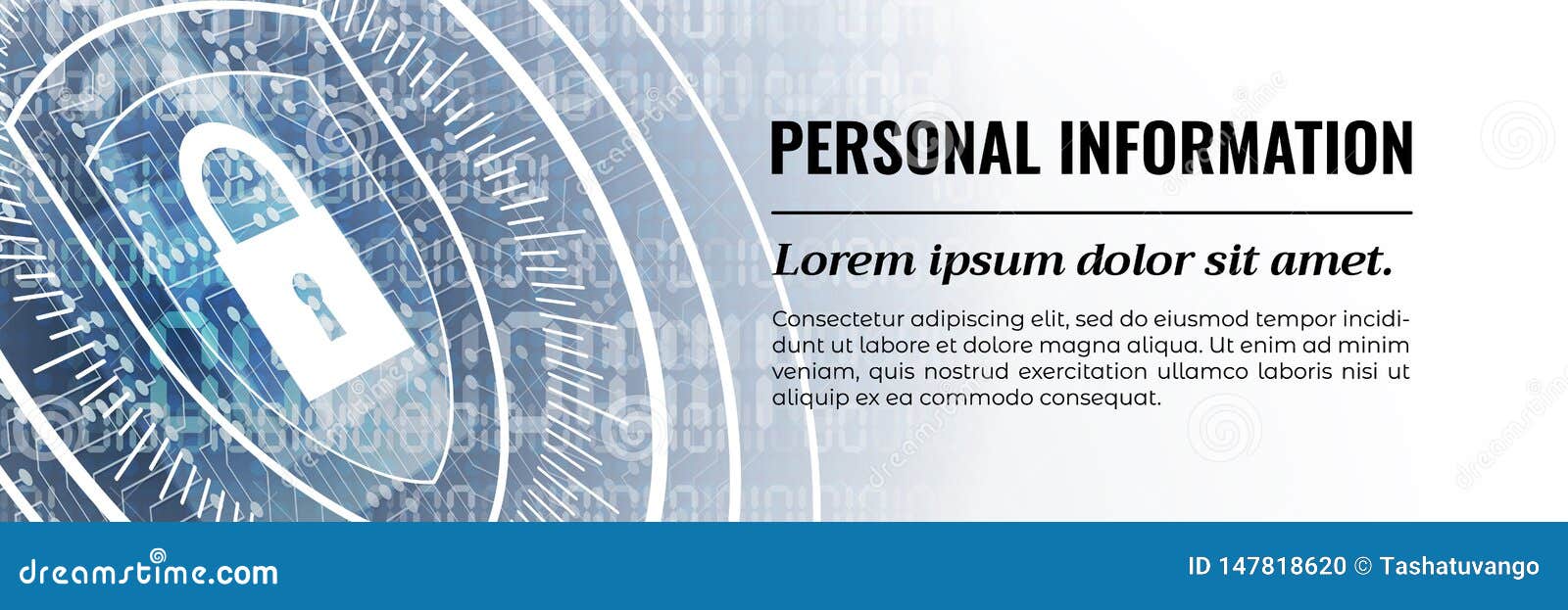 Personal Information Modern Safety Background. Vector. Web Banner ...