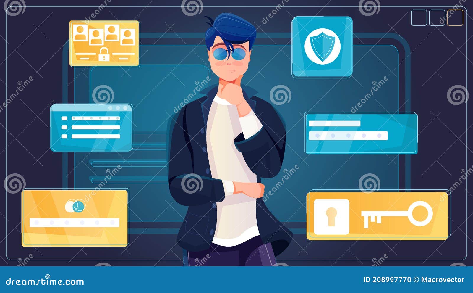 Personal Information Flat Background Stock Vector - Illustration of ...