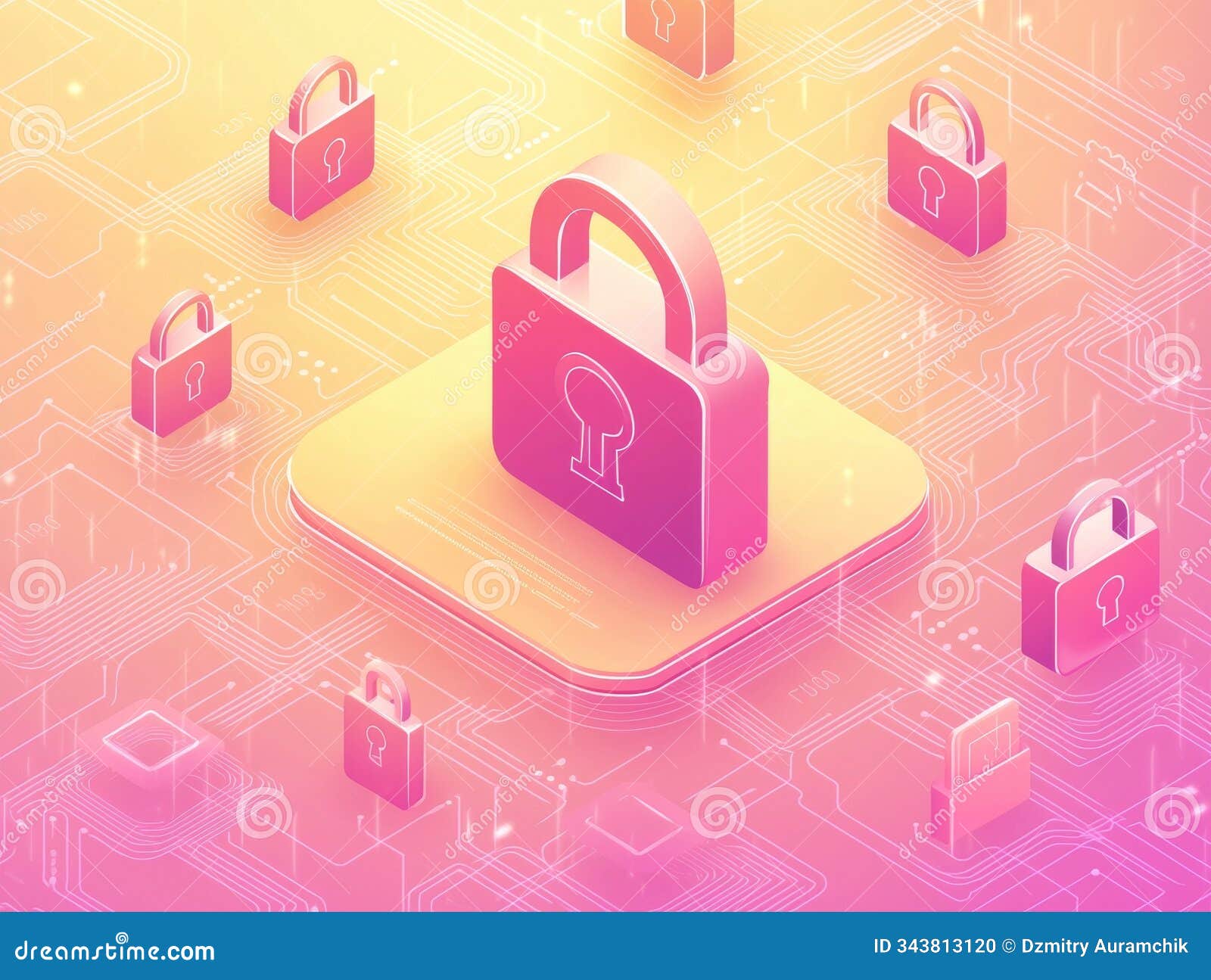 Personal Information is Protected with Encryption and VPN Symbols for a ...