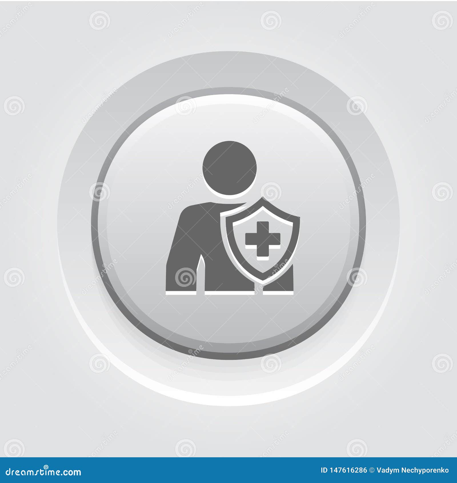 Personal Insurance Icon. Grey Button Design Stock Illustration ...