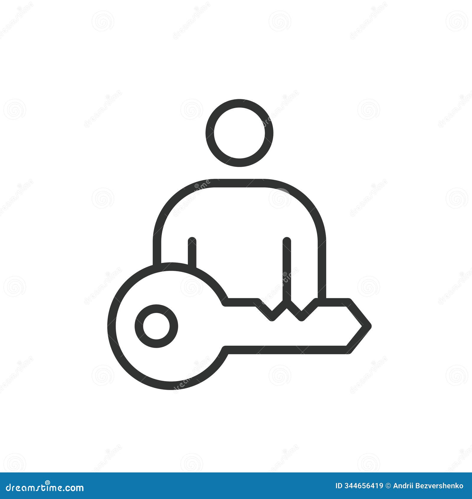 Personal Key, Icon in Line Design. Key, Personal, Security, Access ...