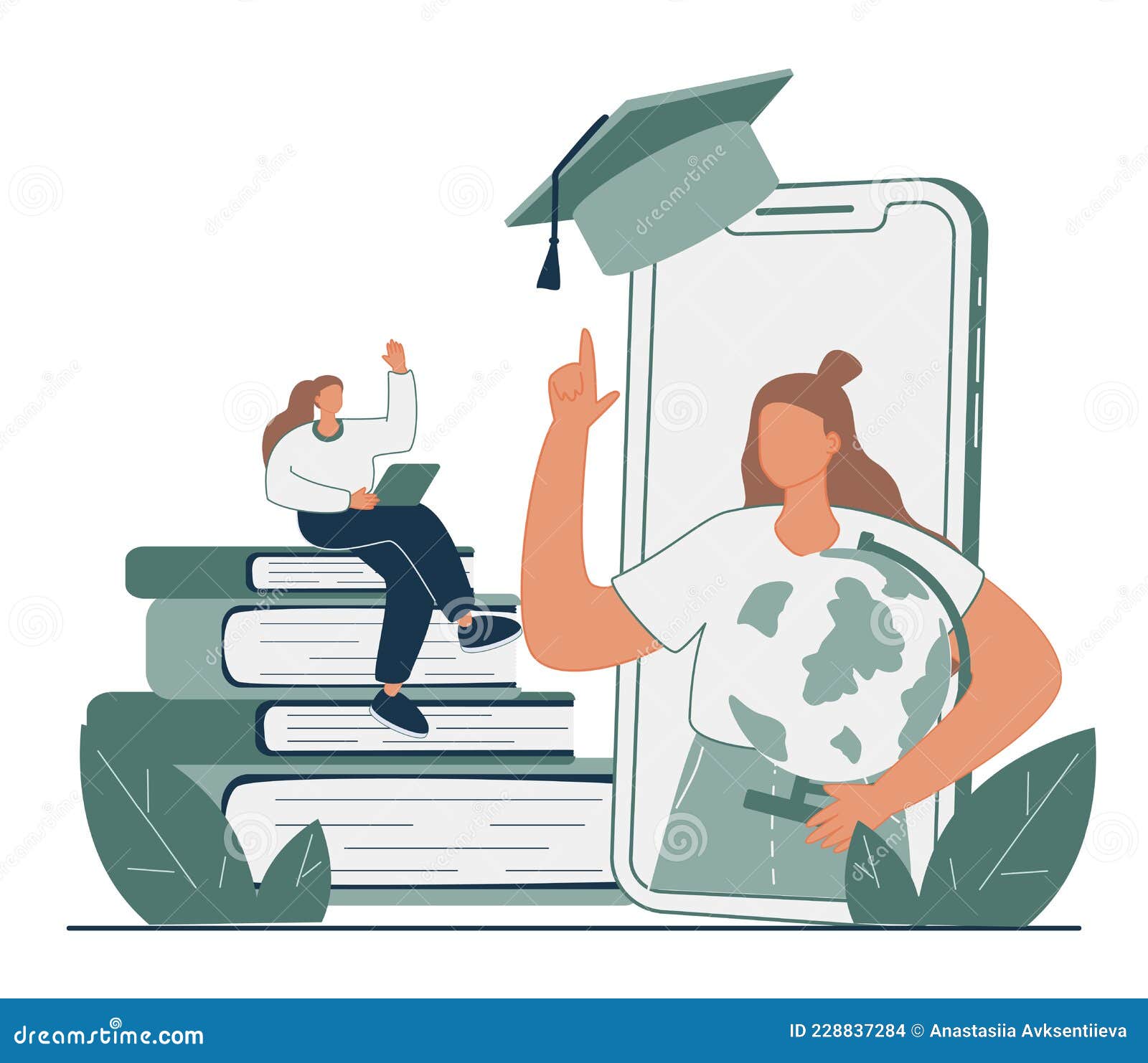 Personal Learning Abstract Concept Vector Illustration. Online Tutor ...