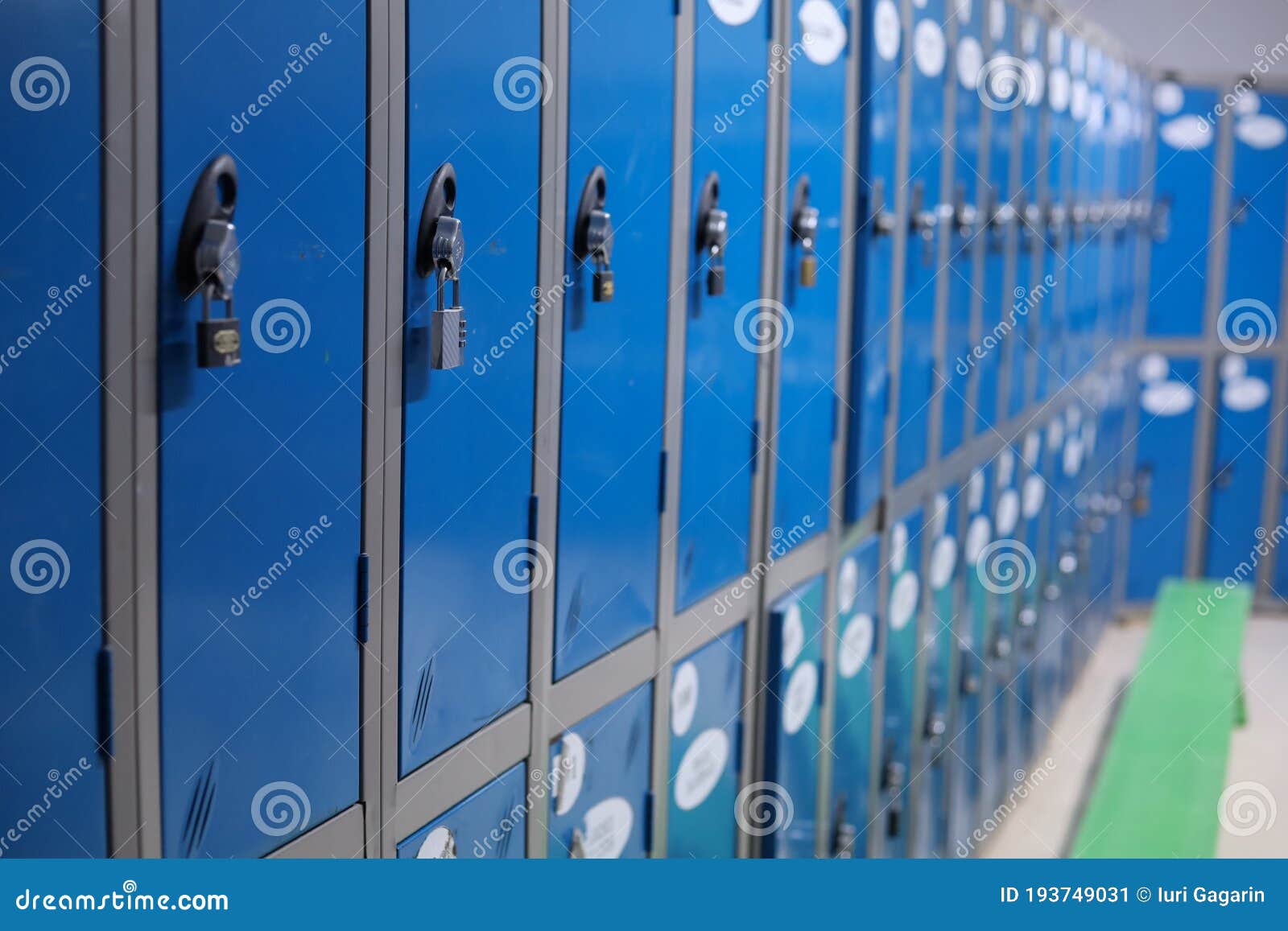 Personal Lockers in the Dressing Room. Selective Focus with Shallow ...