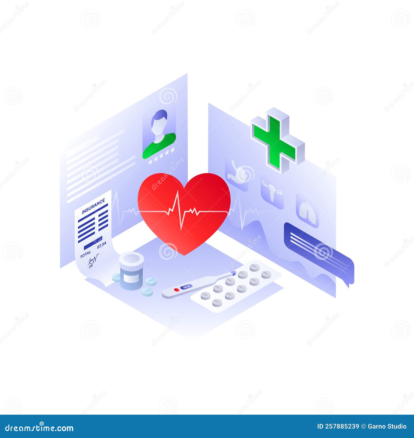 Personal Medical Help Illustration. Patient Medical Record Stock Vector ...