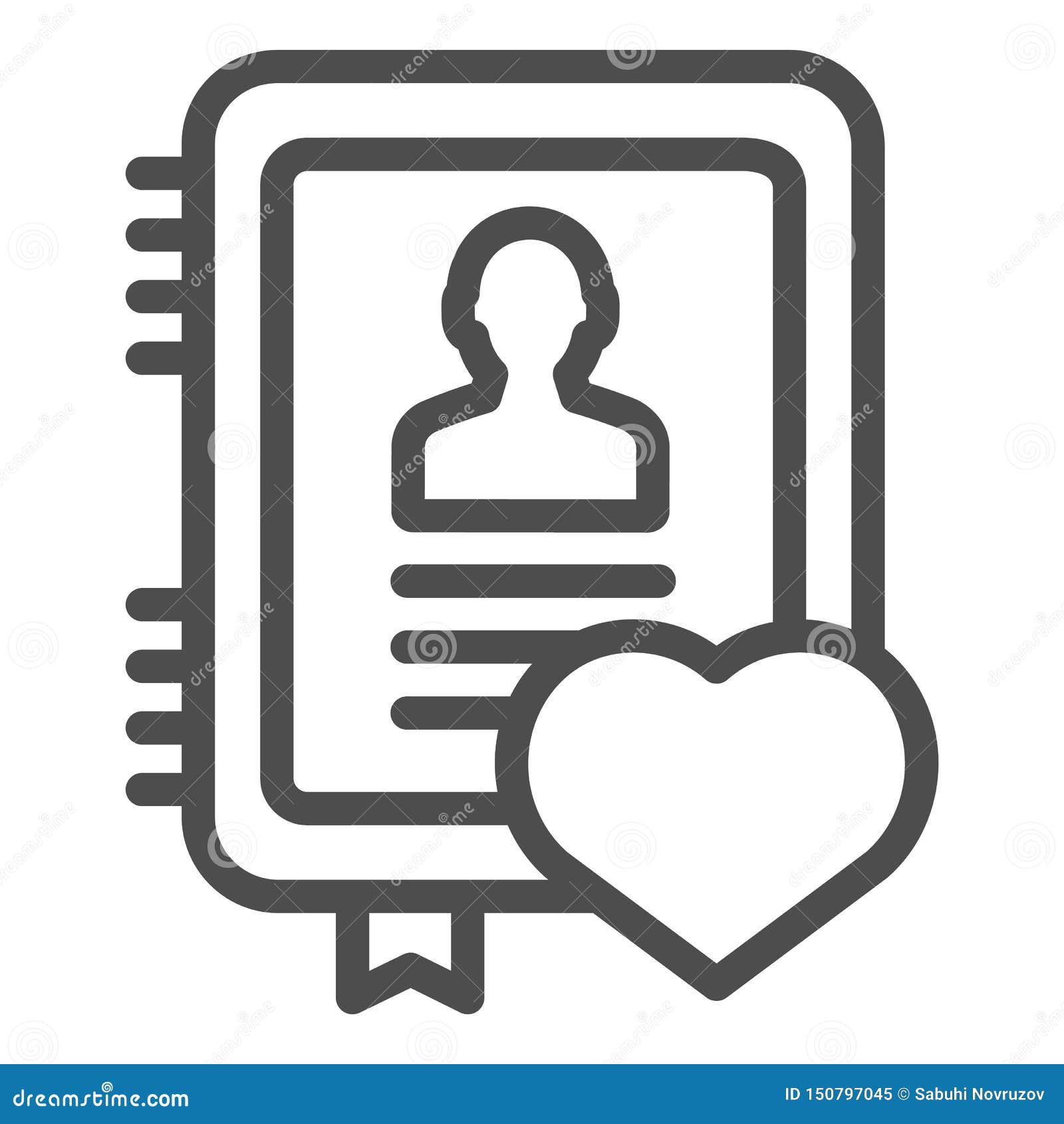 Personal Notepad Line Icon. Notebook Vector Illustration Isolated on ...