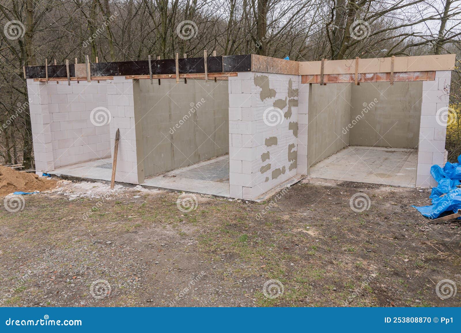 Personal Parking Garage Under Construction House Building Stock Photo ... Personal Parking Garage Under Construction House Building Stock Photo ...