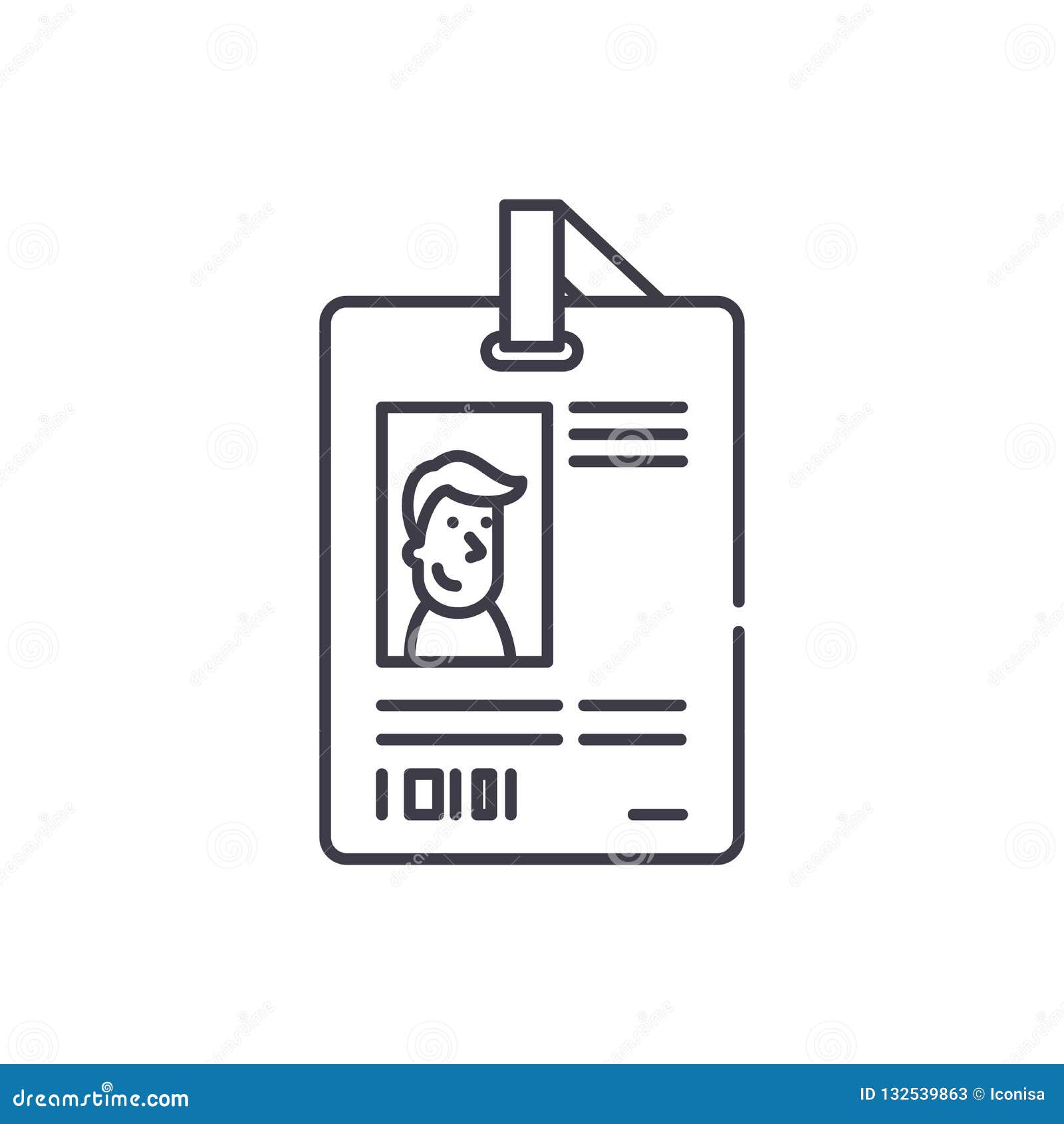 Personal Pass Line Icon Concept. Personal Pass Vector Linear ...