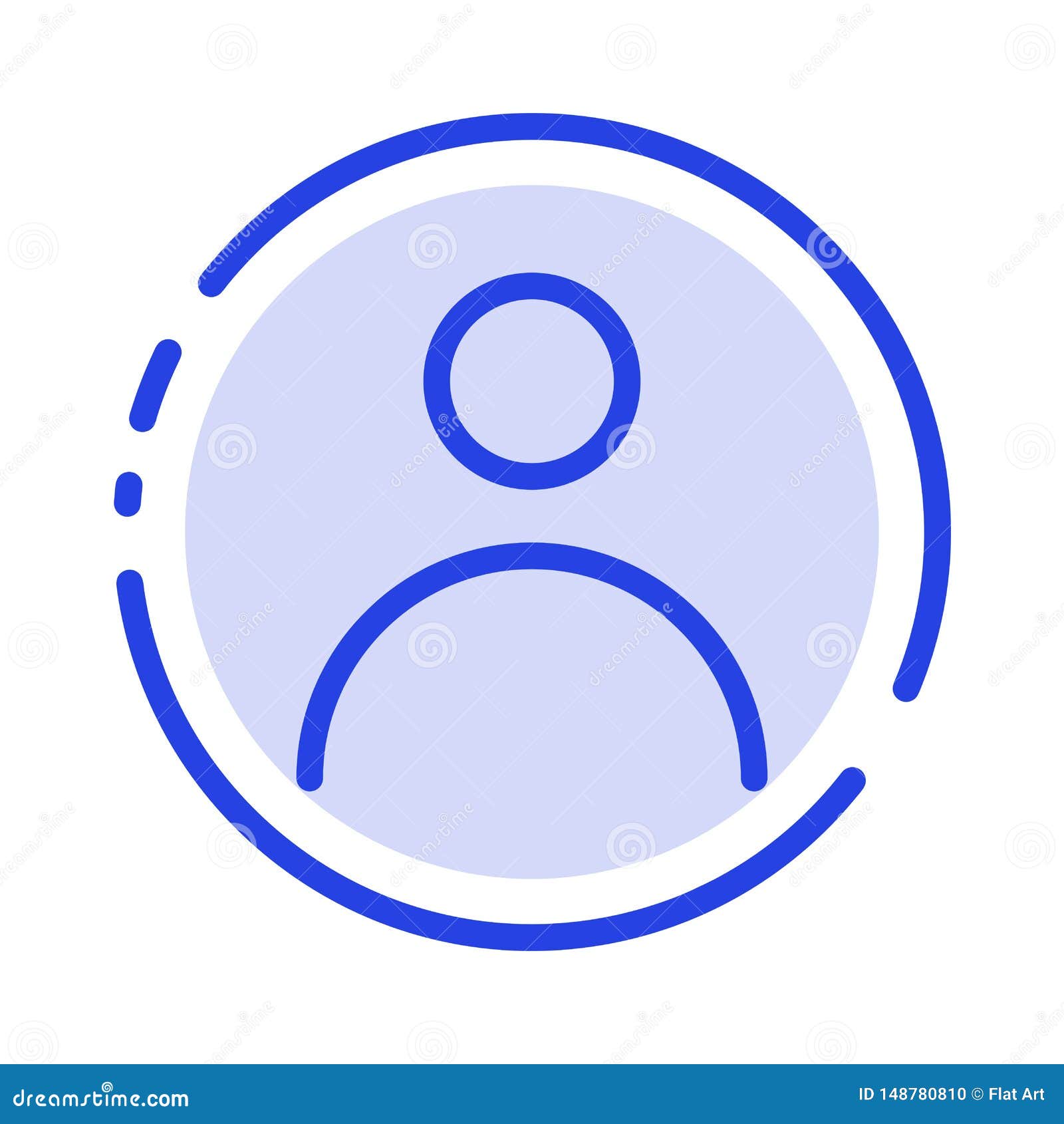 Personal, Personalization, Profile, User Blue Dotted Line Line Icon ...
