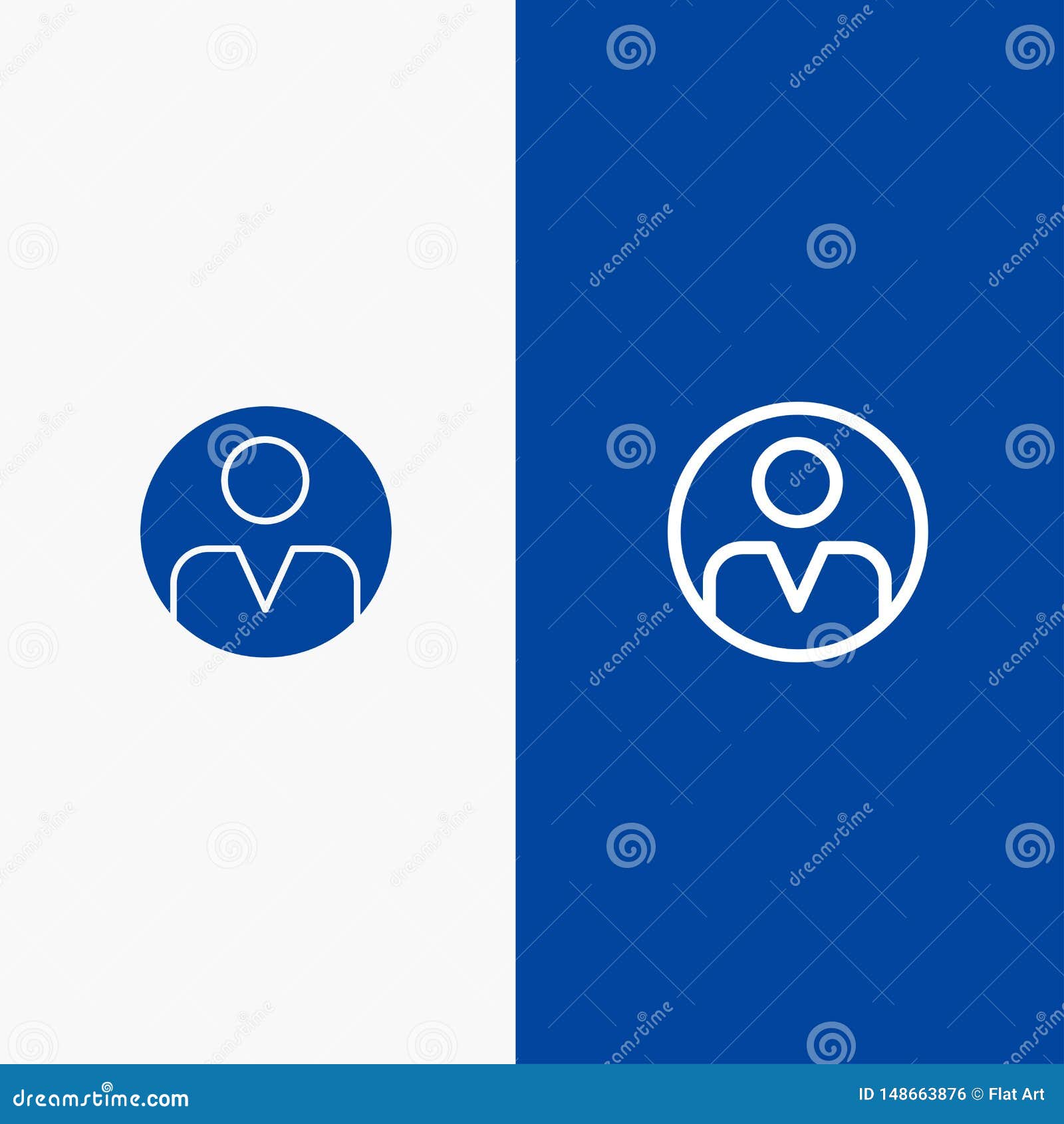 Personal, Personalization, Profile, User Line and Glyph Solid Icon Blue ...
