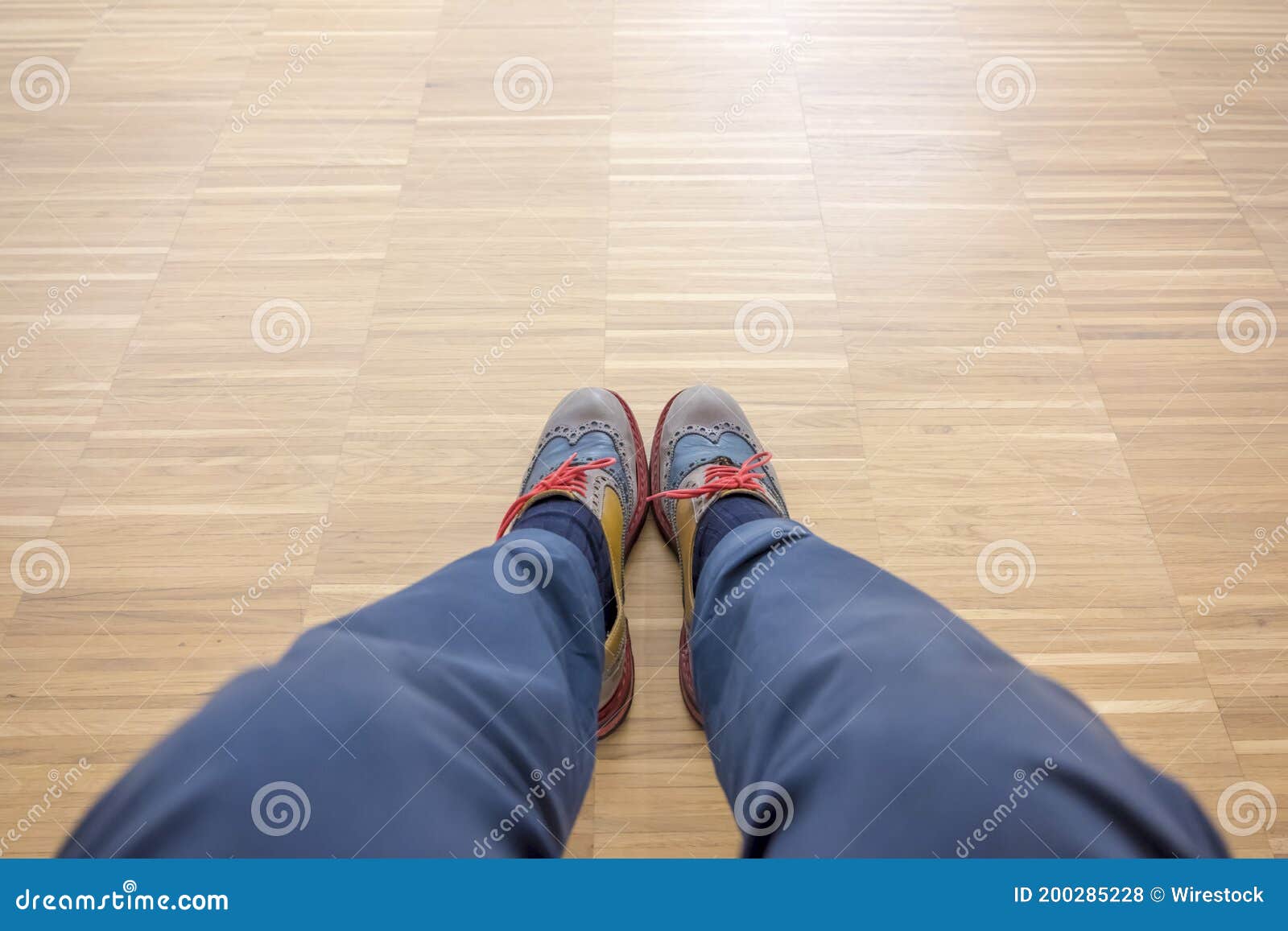 Personal Perspective on a Man with His Colorful Shoes Stock Photo ...