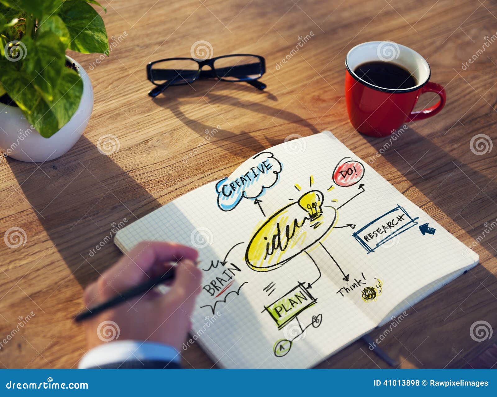 Personal Perspective of a Person Planning for Ideas Stock Photo - Image ...