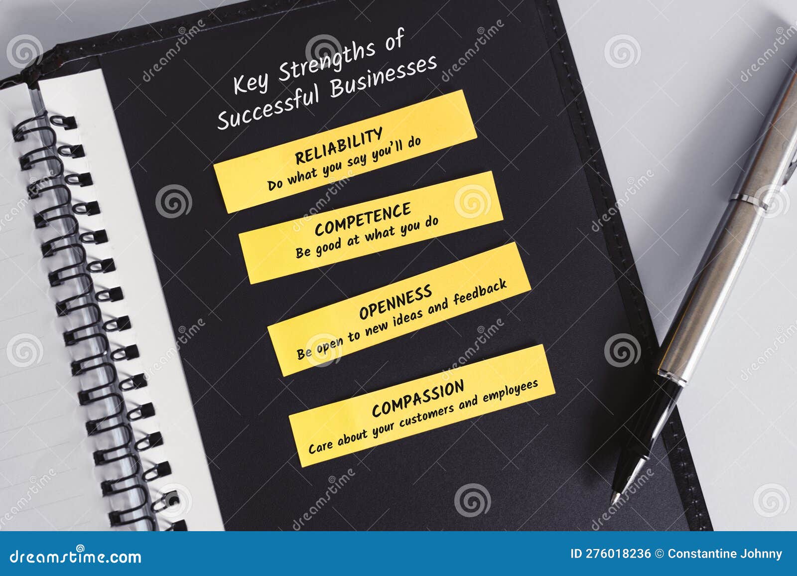 Personal Planner and Handwritten Note on White Background. Successful ...