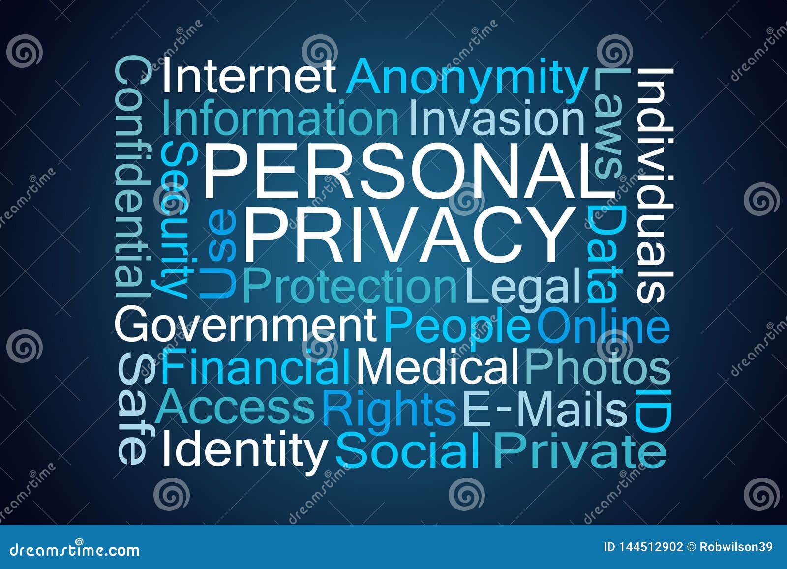 Personal Privacy Word Cloud Stock Illustration - Illustration of legal ...