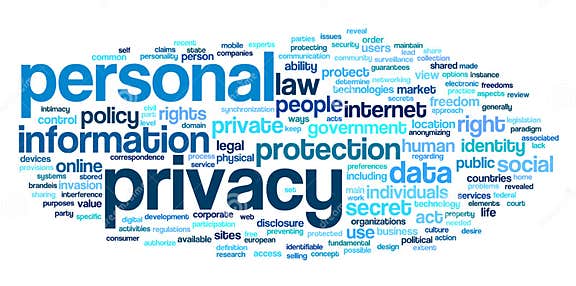 Personal Privacy in Word Tag Cloud Stock Illustration - Illustration of ...