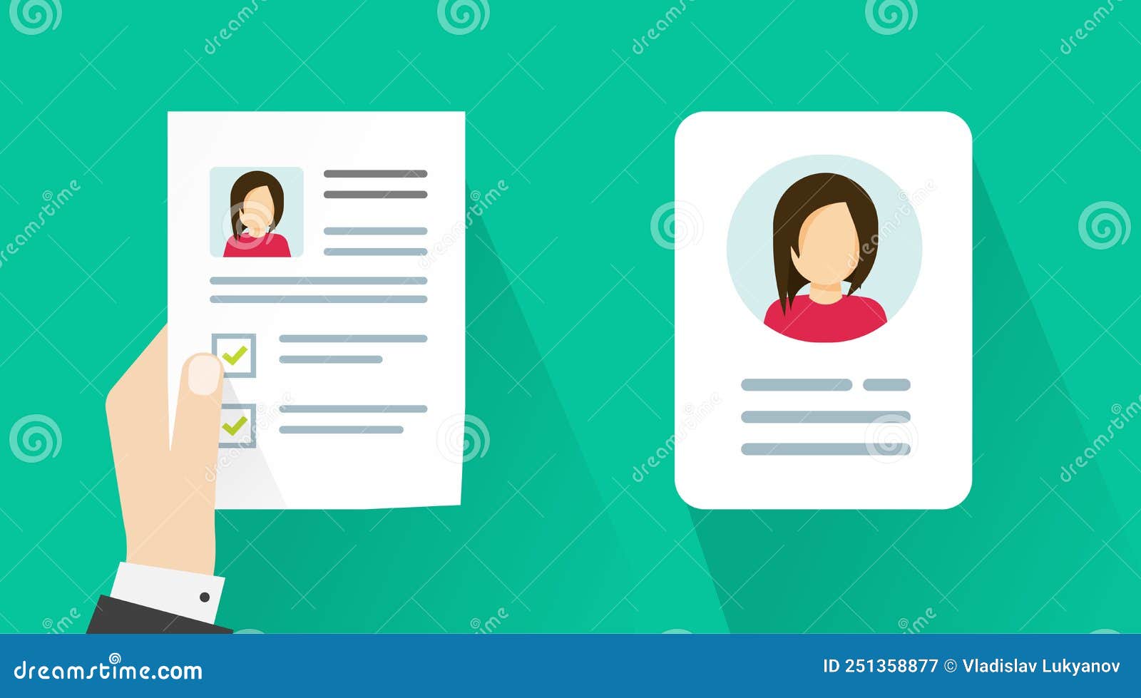 Personal Profile Data Info File Vector Icon or Employee Credential ...