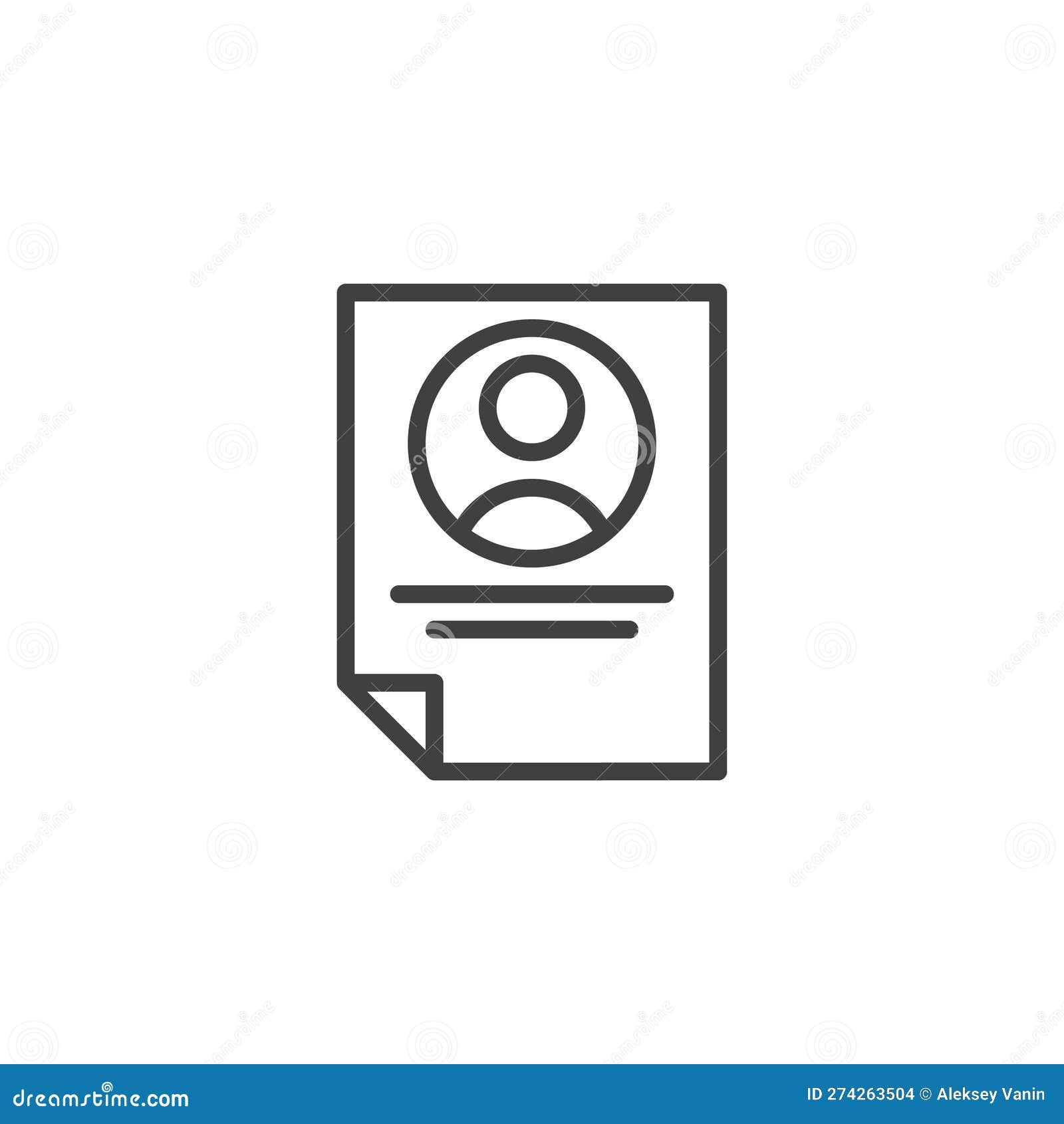 Personal profile line icon stock vector. Illustration of symbol - 274263504