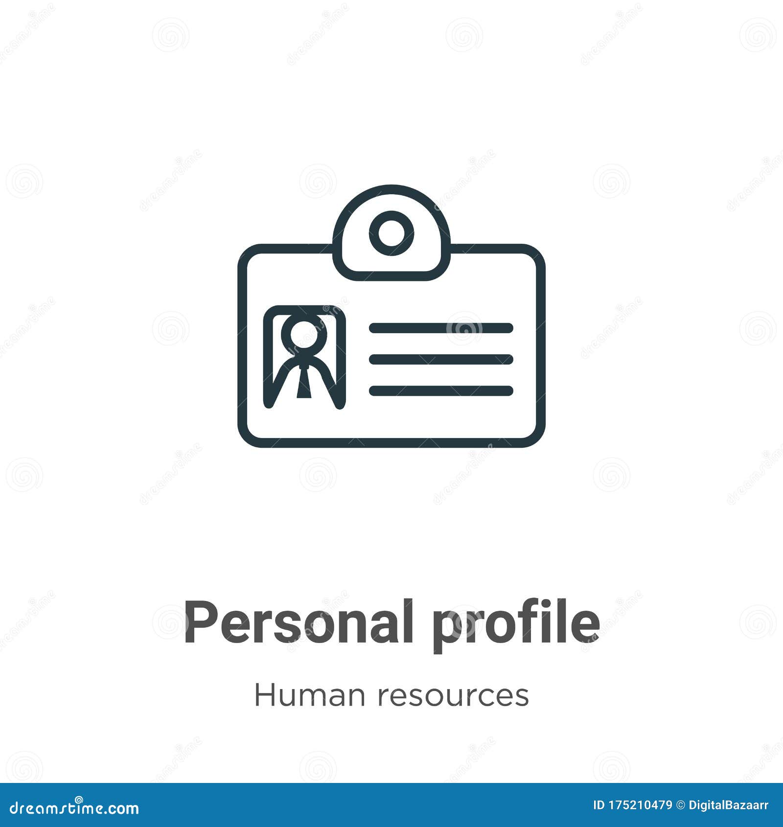 Personal Profile Outline Vector Icon. Thin Line Black Personal Profile ...