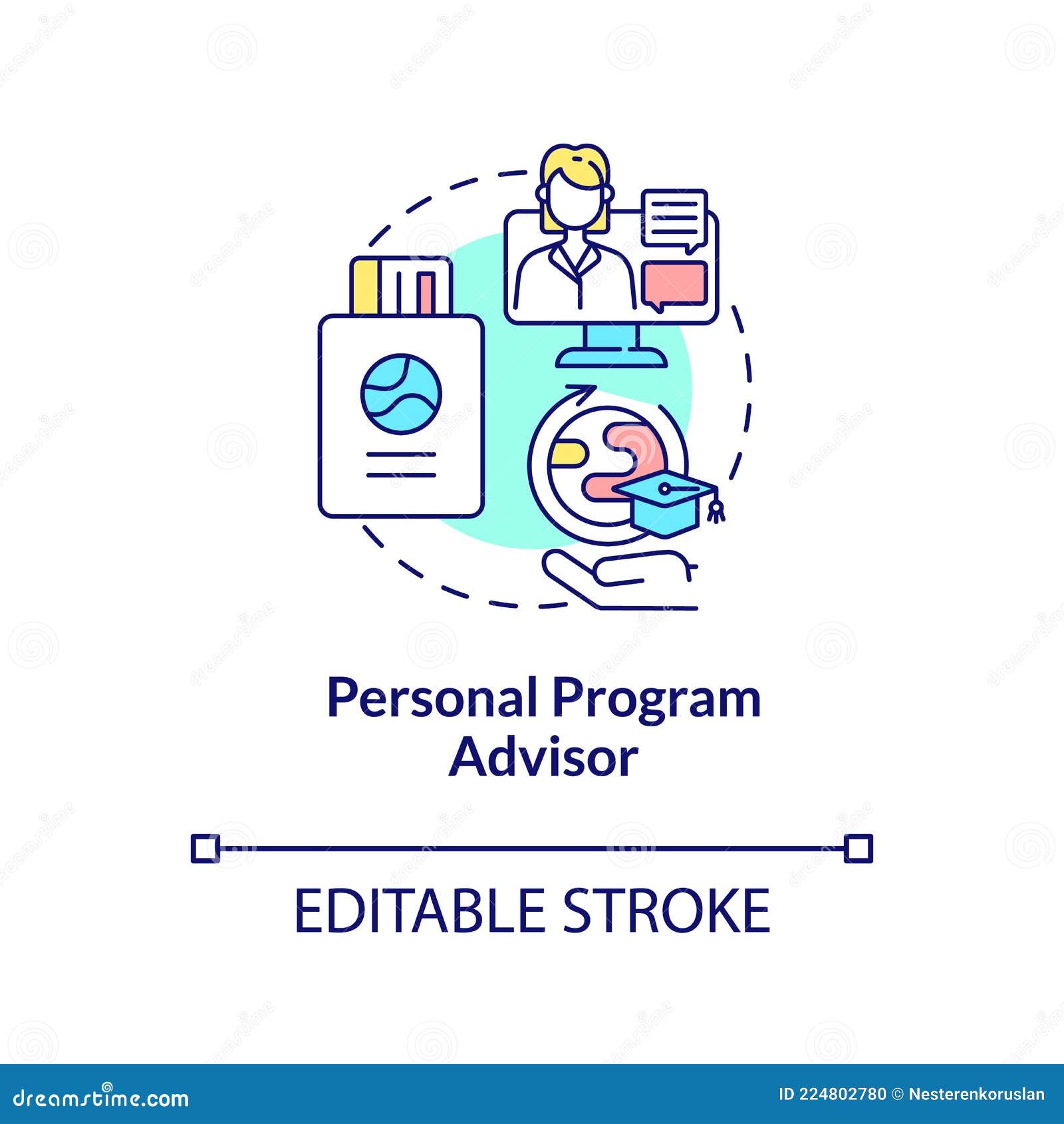 Personal Program Advisor Concept Icon Stock Vector - Illustration of ...