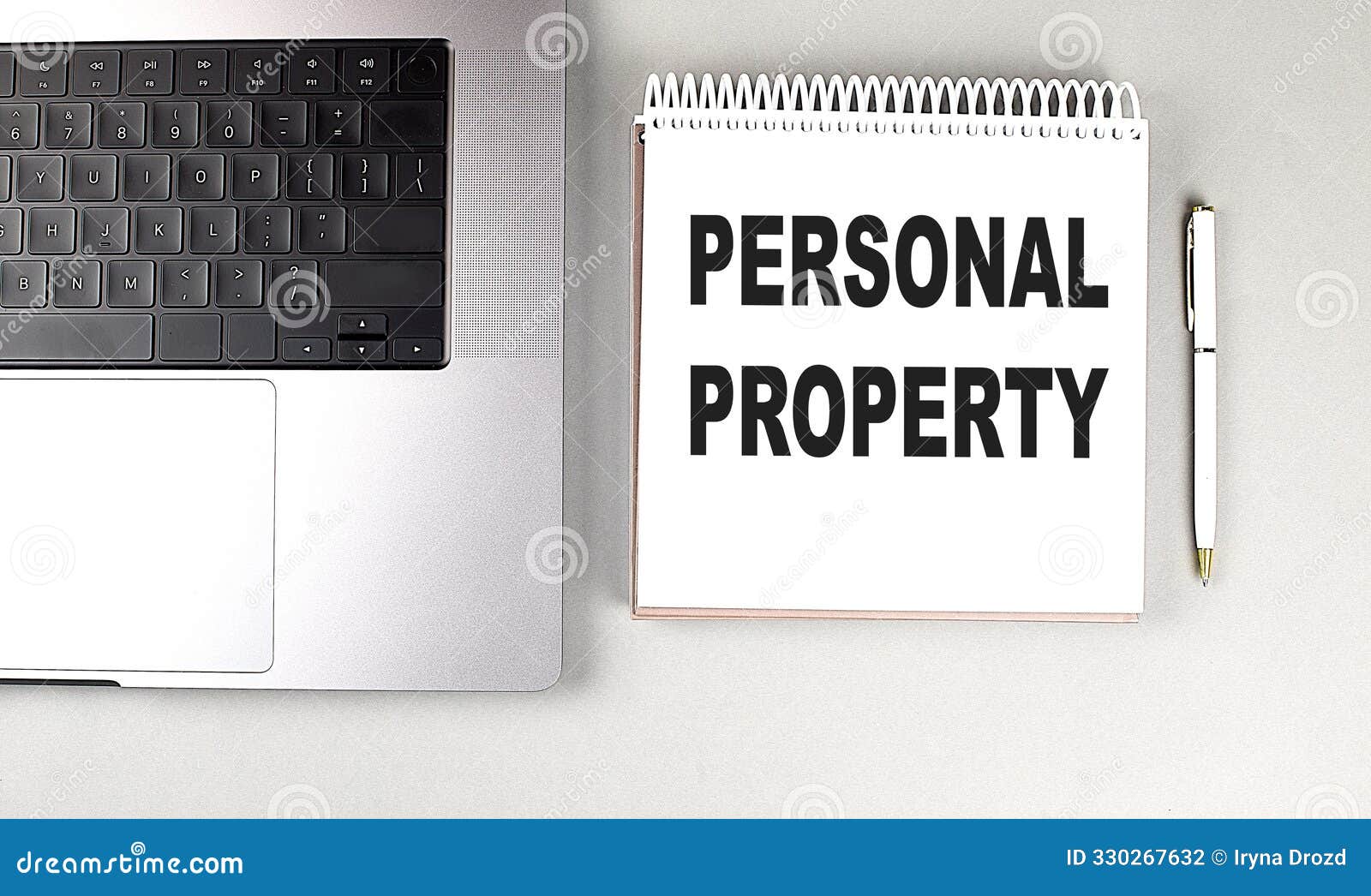 PERSONAL PROPERTY Text on Notebook with Laptop, Mouse and Pen Stock ...