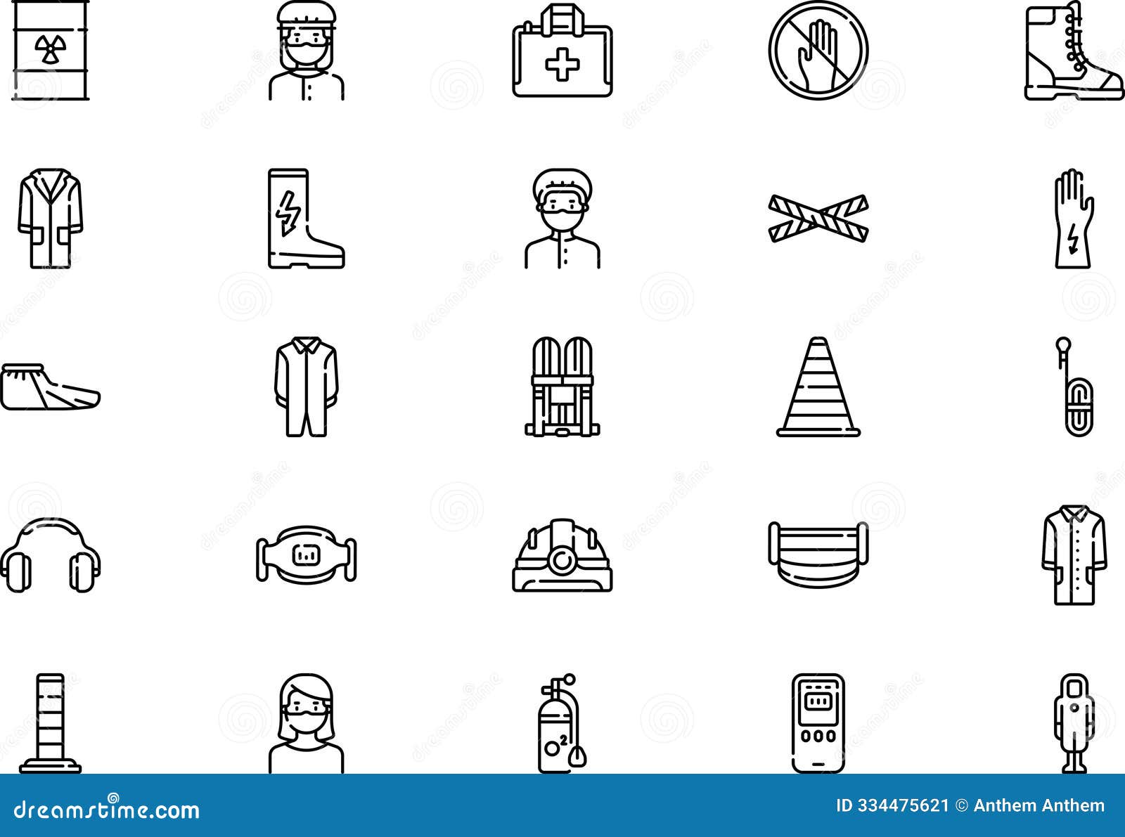 Personal Protective Equipment Icons Collection is a Vector Illustration ...