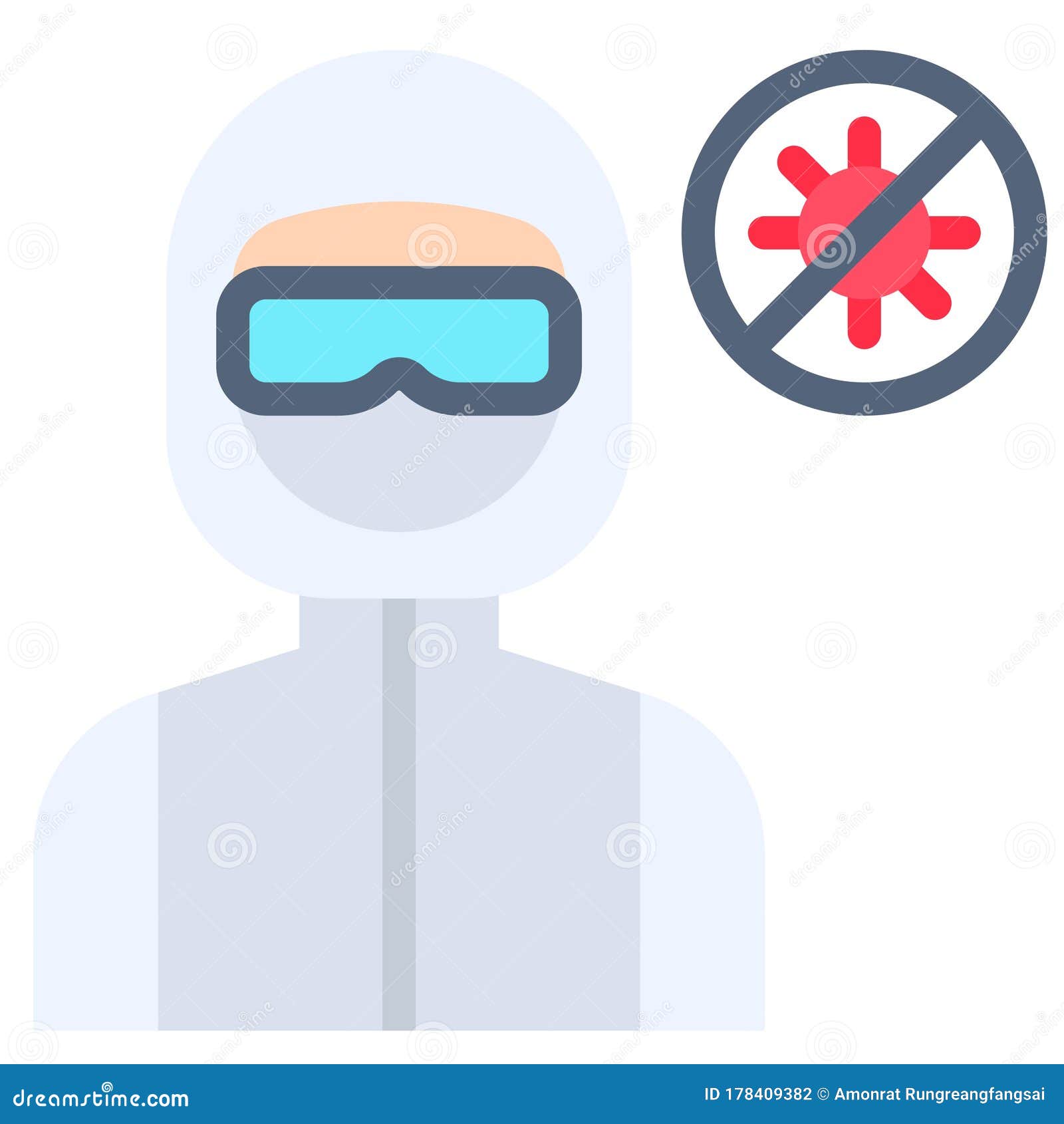 Personal Protective Equipment Vector Illustration, Flat Style Icon ...