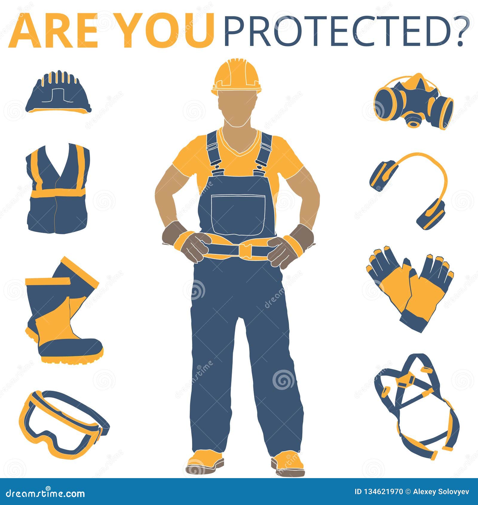 Cartoon Personal Protective Equipment Occupational Sa