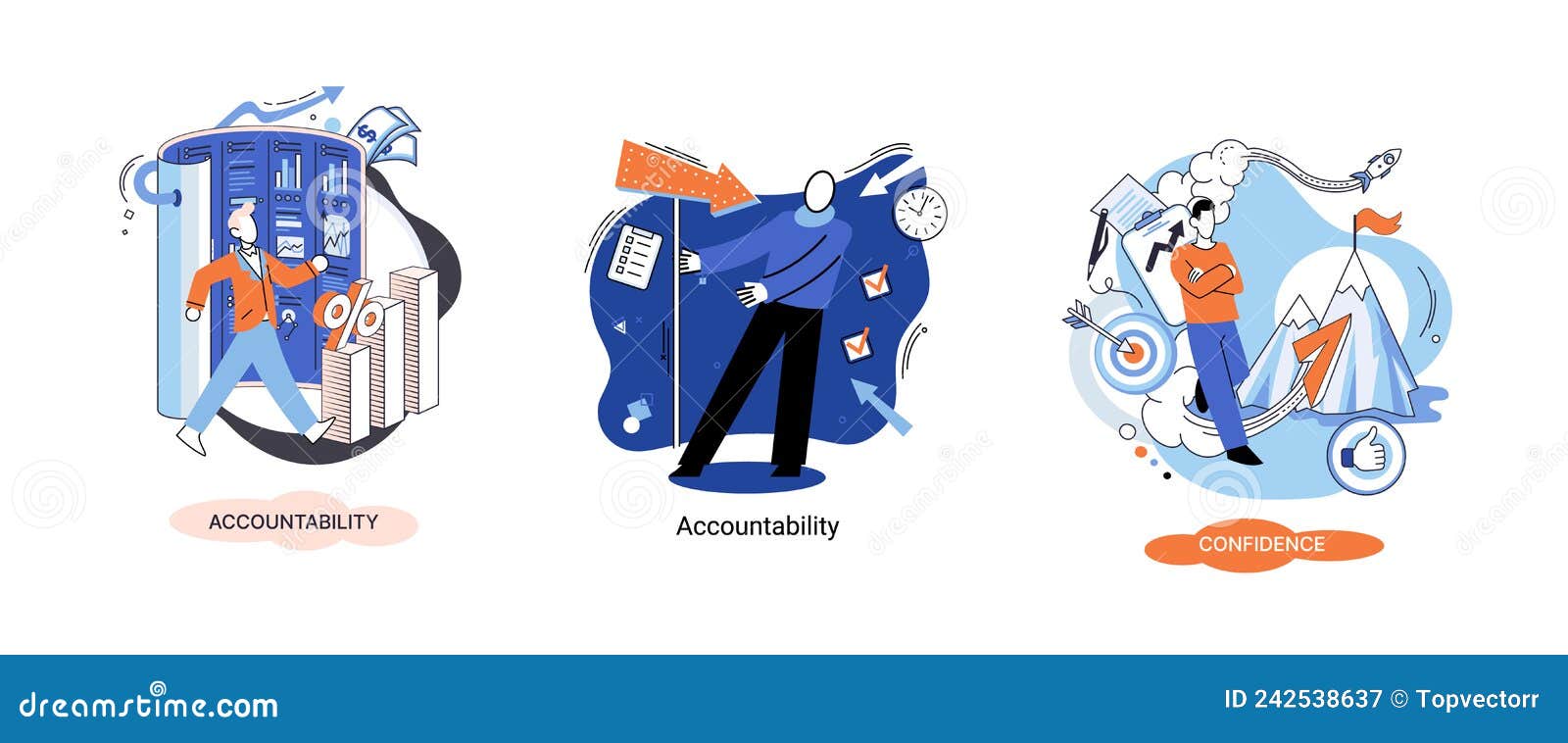 Personal Quality Concept Vector Illustrations Set. Confidence ...