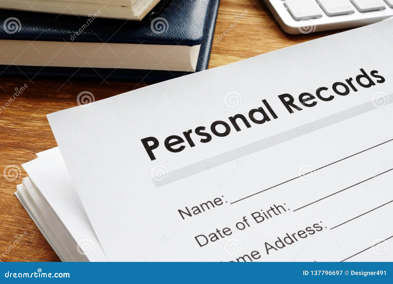 Personal Records on a Table. Privacy Data Stock Image - Image of ...