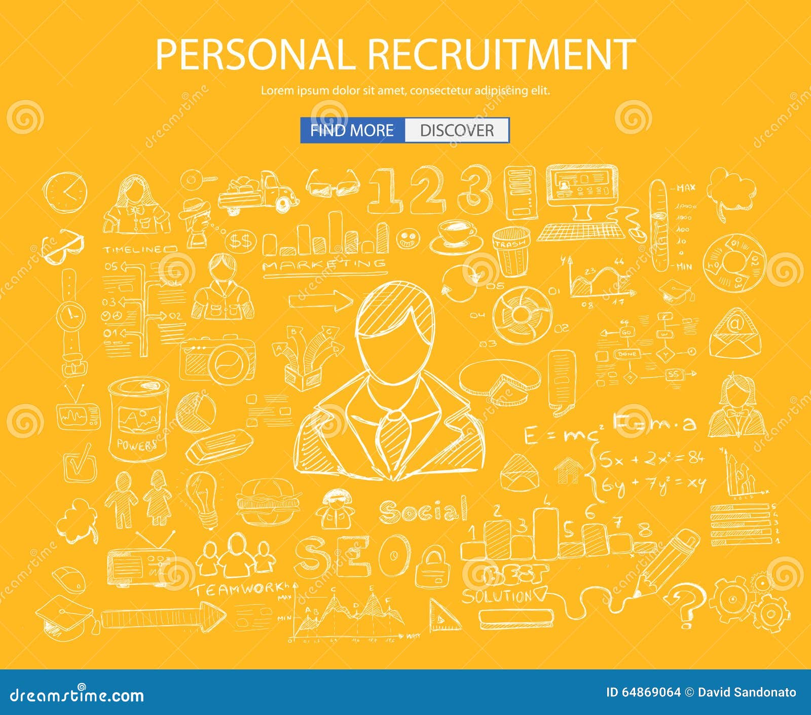 Personal Recruitment Concept with Doodle Design Style Stock Vector ...