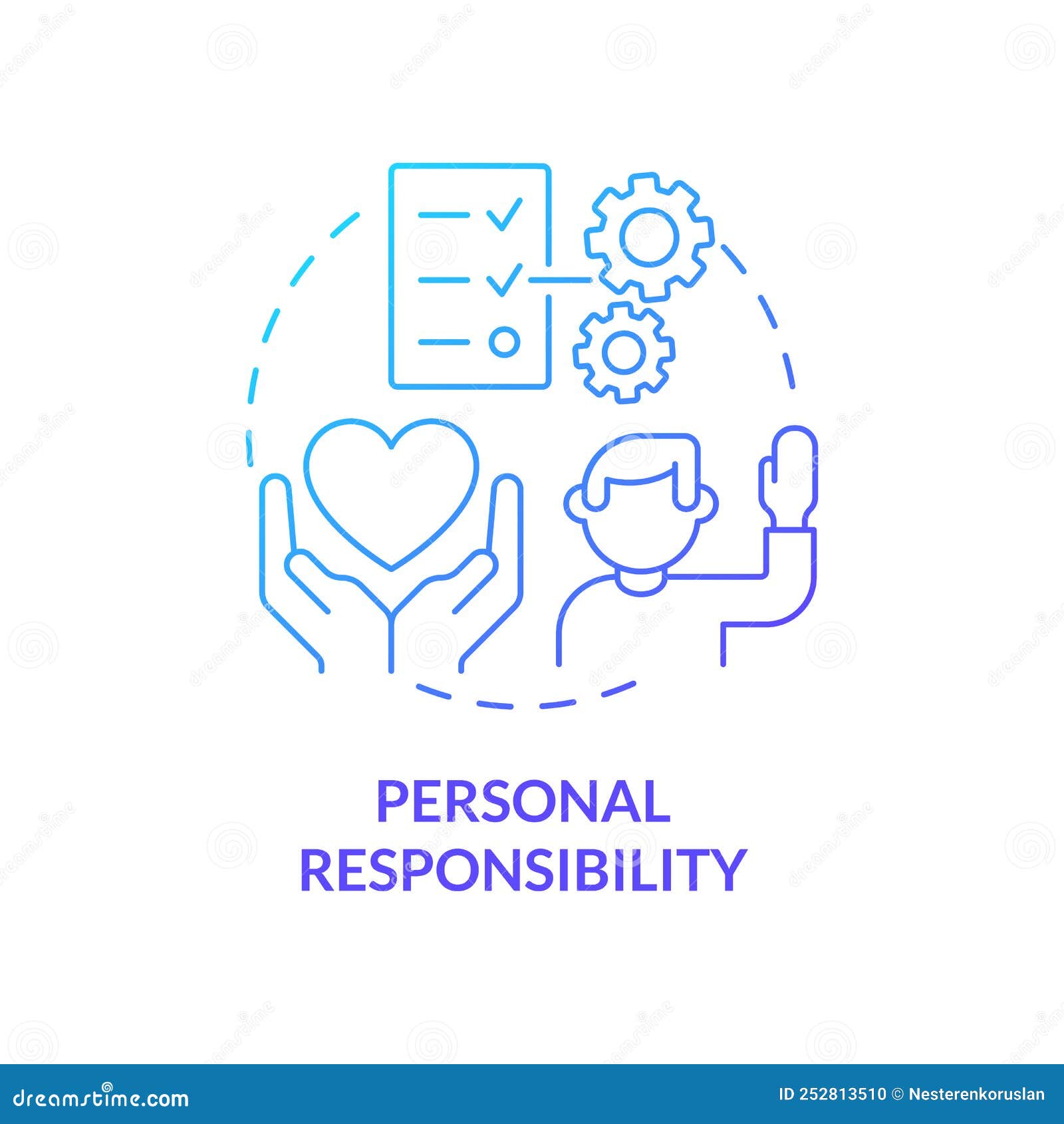 Personal Responsibility Blue Gradient Concept Icon Stock Vector ...