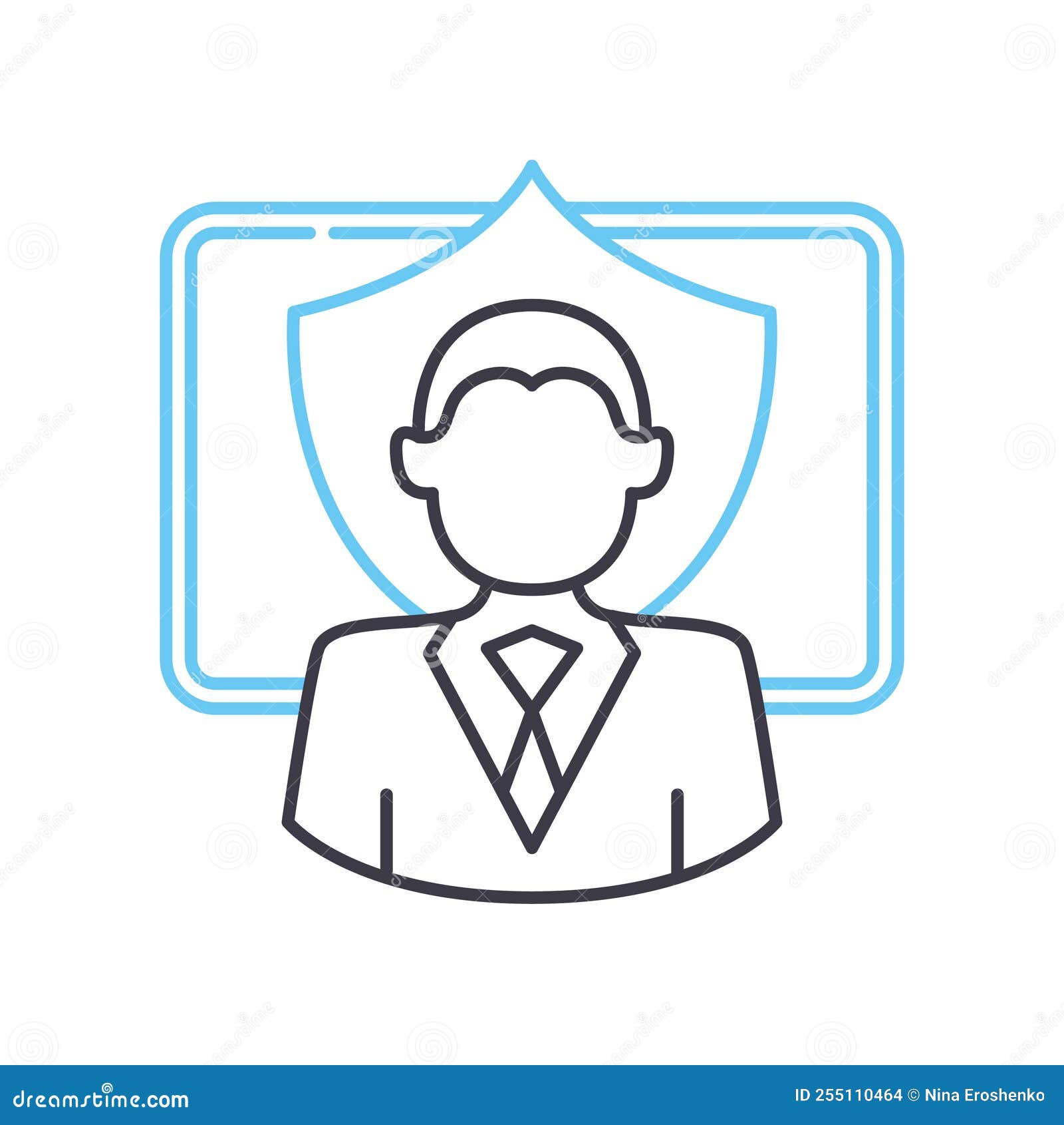 Personal Security Line Icon, Outline Symbol, Vector Illustration ...