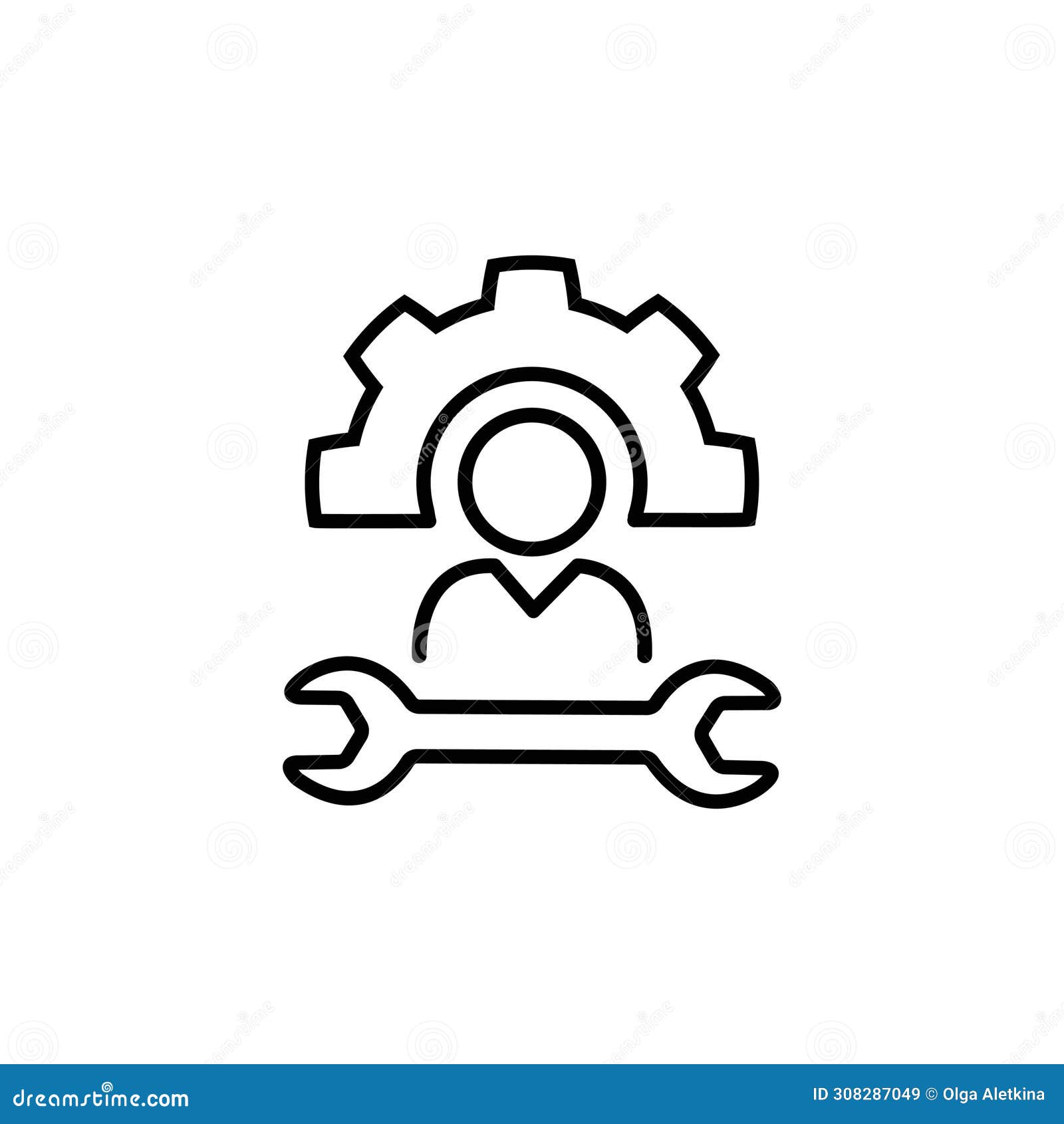 Personal Settings. Vector Linear Icon Isolated on White Background ...