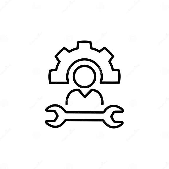 Personal Settings. Vector Linear Icon Isolated on White Background ...