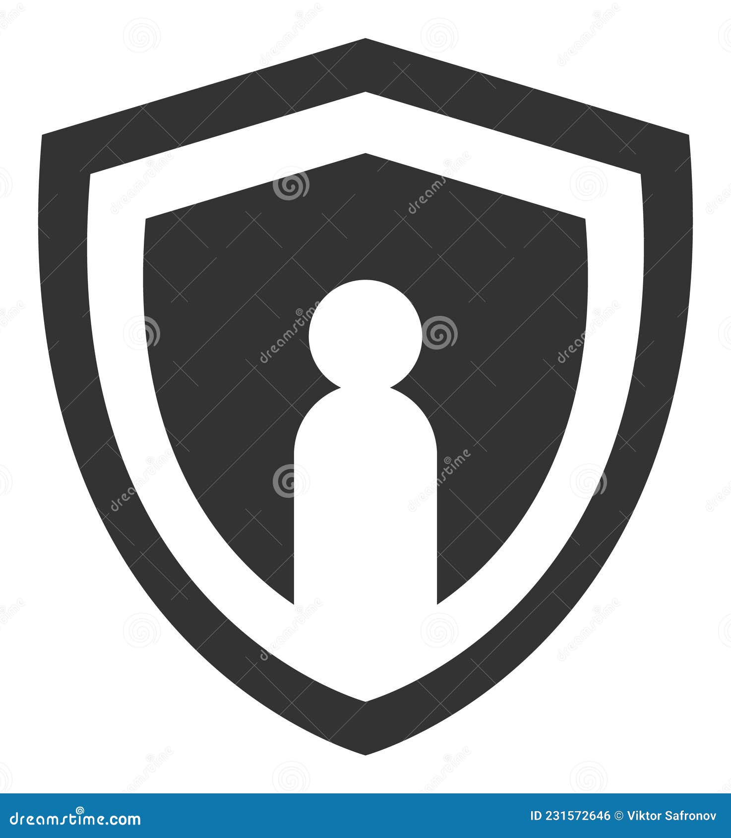 Vector Personal Shield Flat Icon Illustration Stock Vector ...