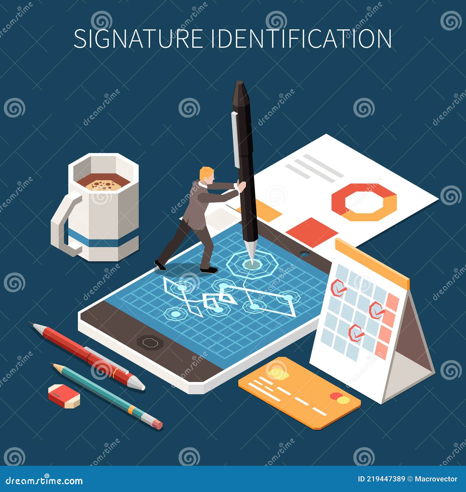 Personal Signature Identification Composition Stock Vector ...