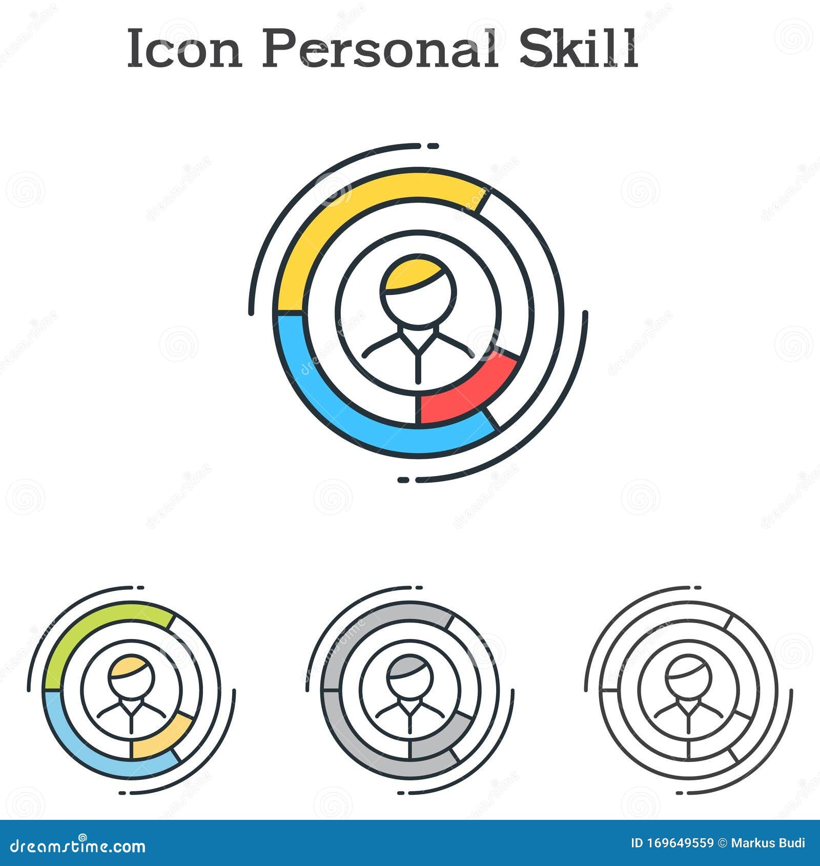 Personal Skill Flat Icon Design for Infographics and Businesses Stock ...